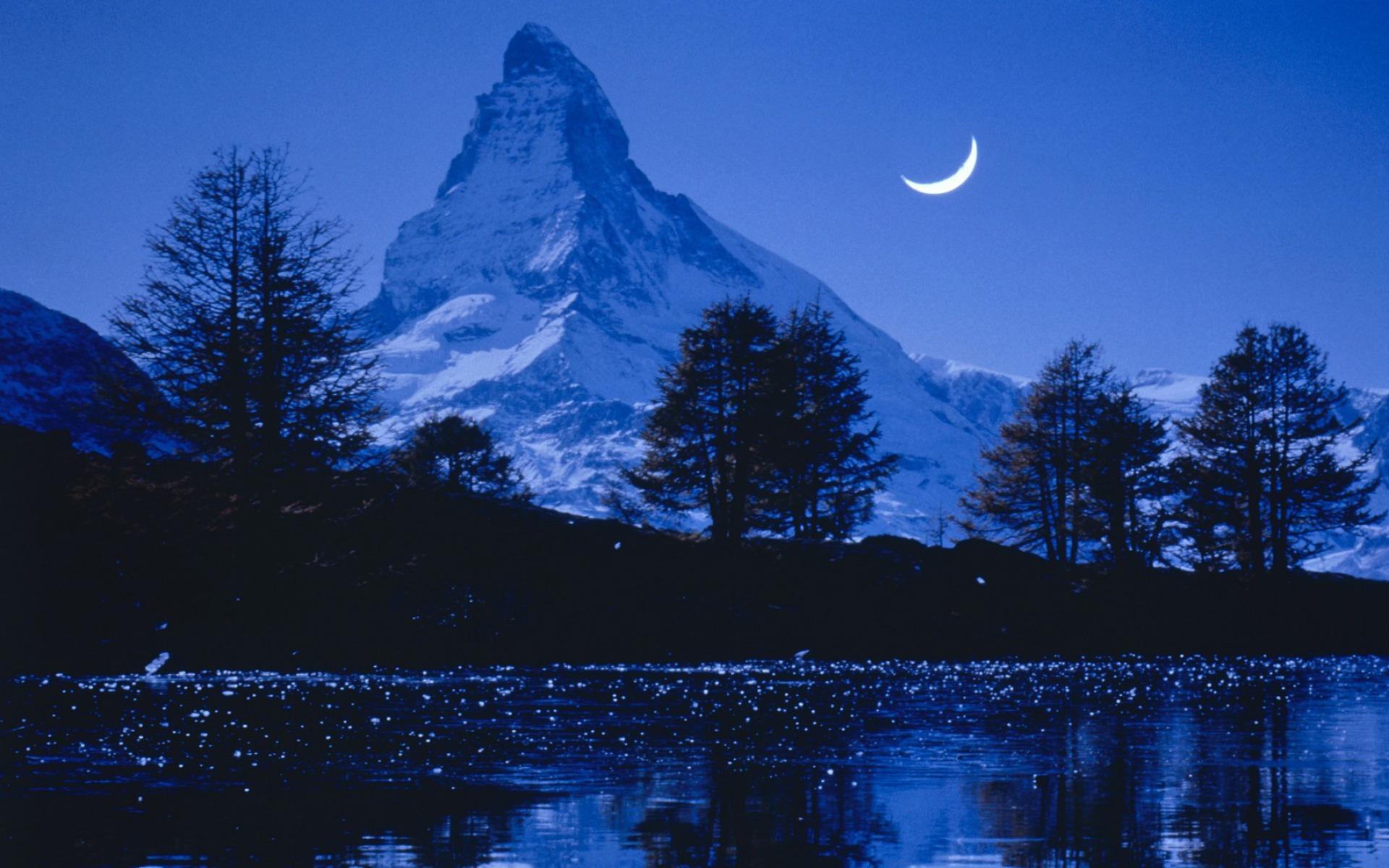 Night Moon Mountain Wallpapers - Top Free Night Moon Mountain ...