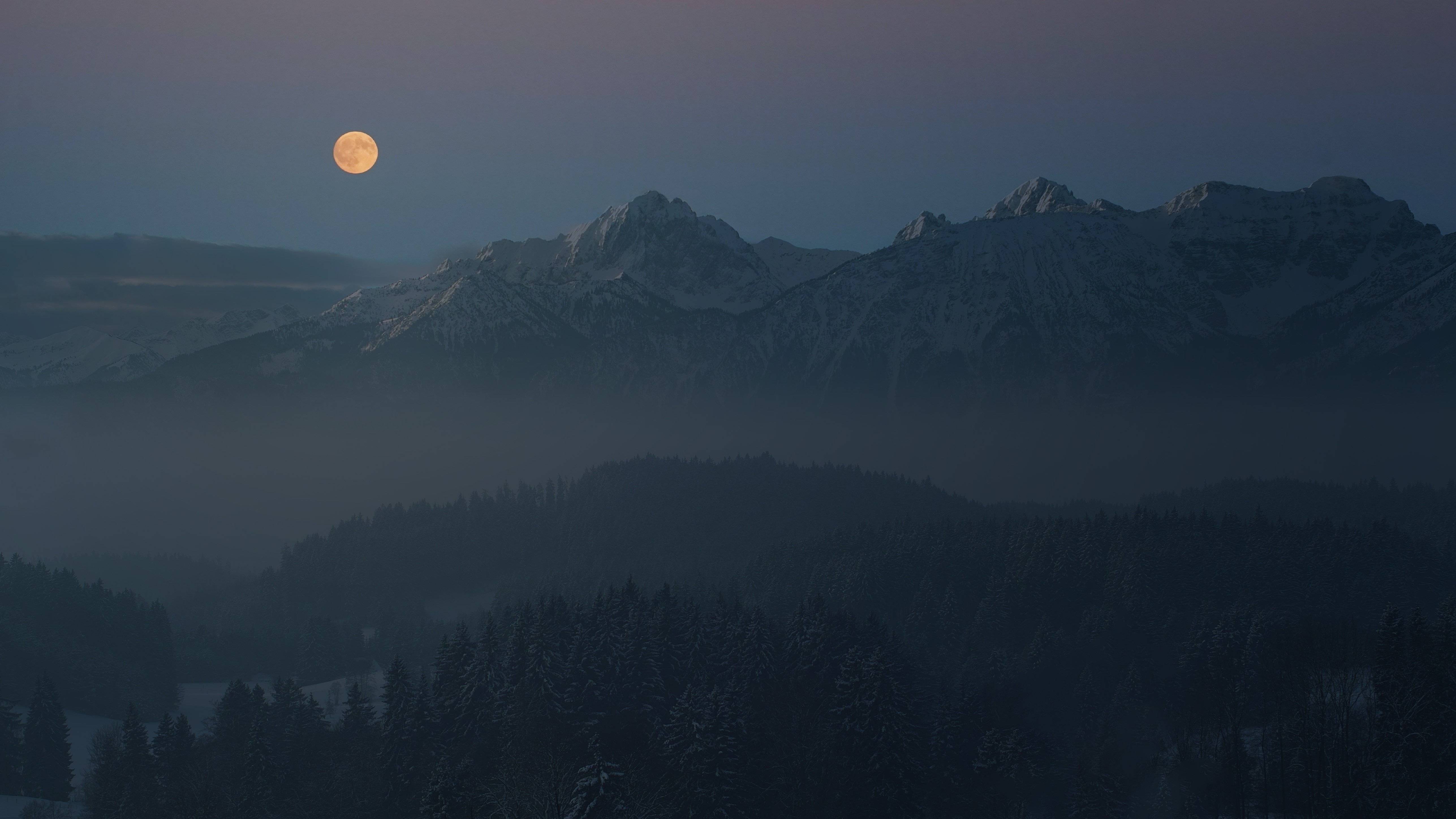 Night Moon Mountain Wallpapers - Top Free Night Moon Mountain ...