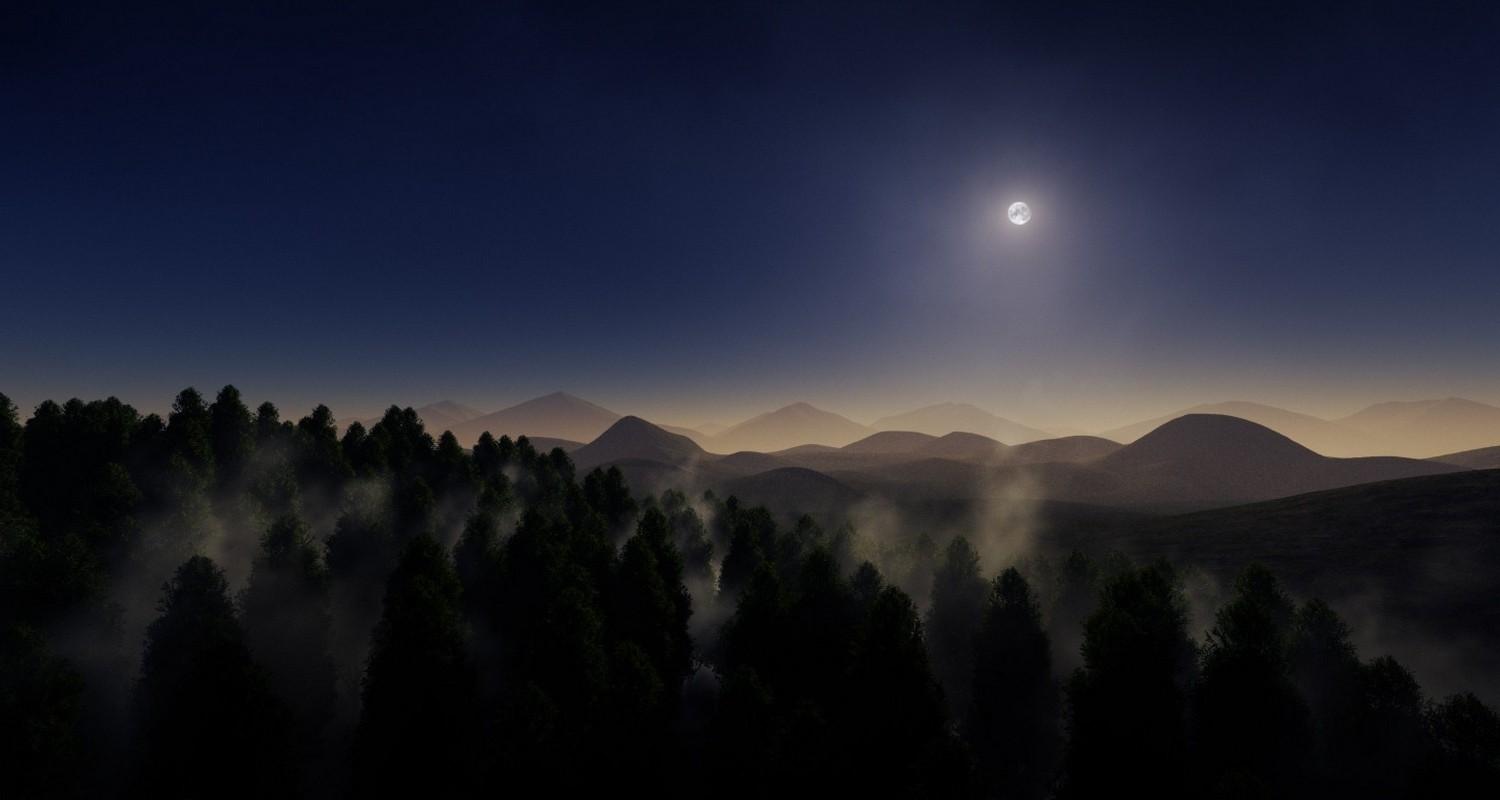 Night Moon Mountain Wallpapers - Top Free Night Moon Mountain ...