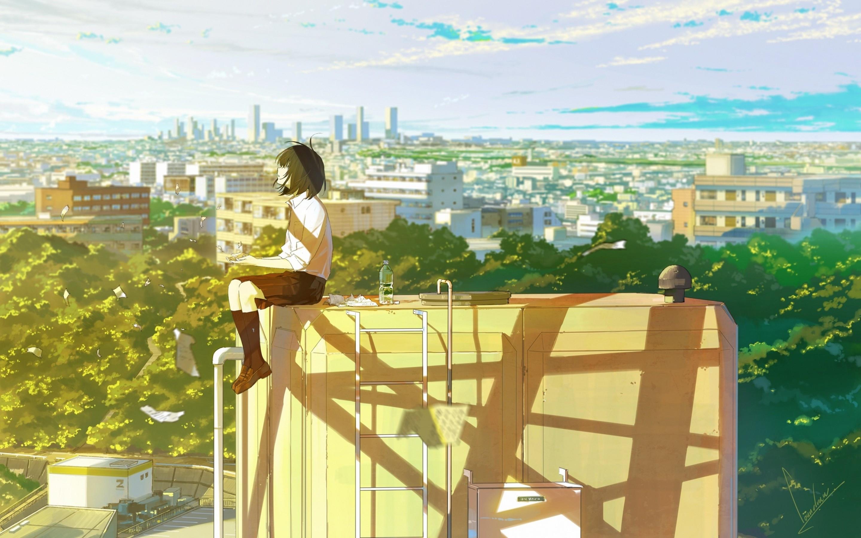 Anime Rooftop Wallpapers - Top Free Anime Rooftop Backgrounds ...