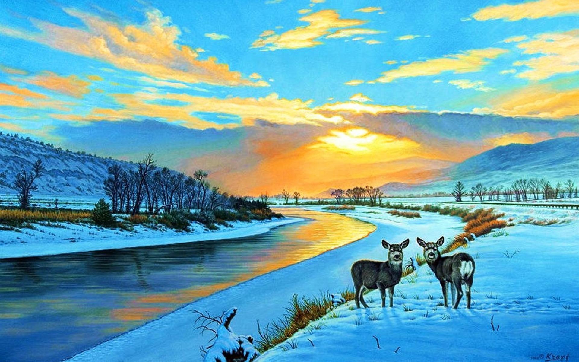 Deer Sunset Wallpapers - Top Free Deer Sunset Backgrounds - WallpaperAccess