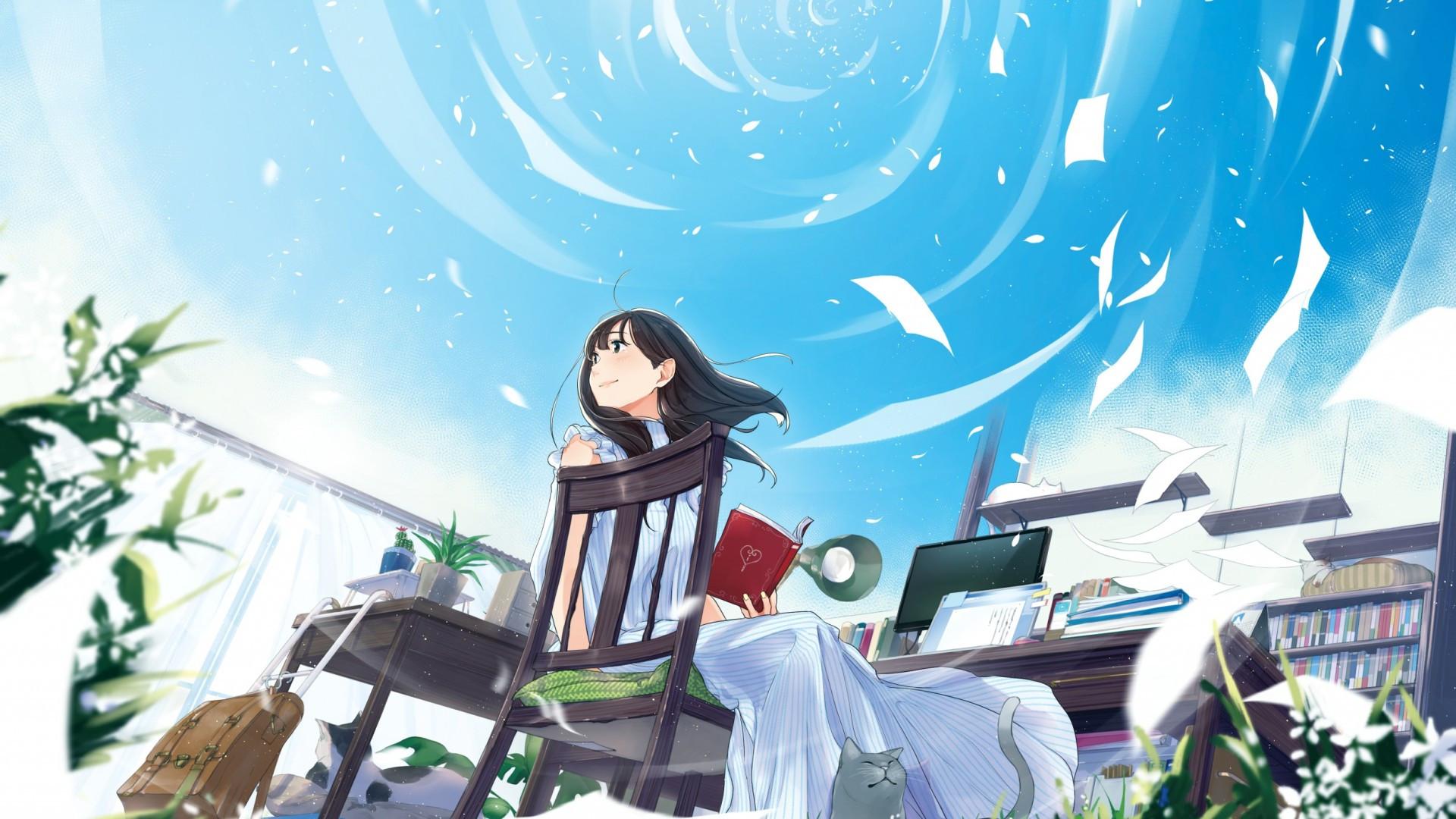 Anime Girl Reading Wallpapers - Top Free Anime Girl Reading Backgrounds ...