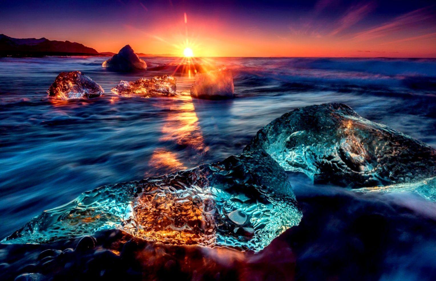 Ocean Wave Sunset Desktop Wallpapers - Top Free Ocean Wave Sunset ...