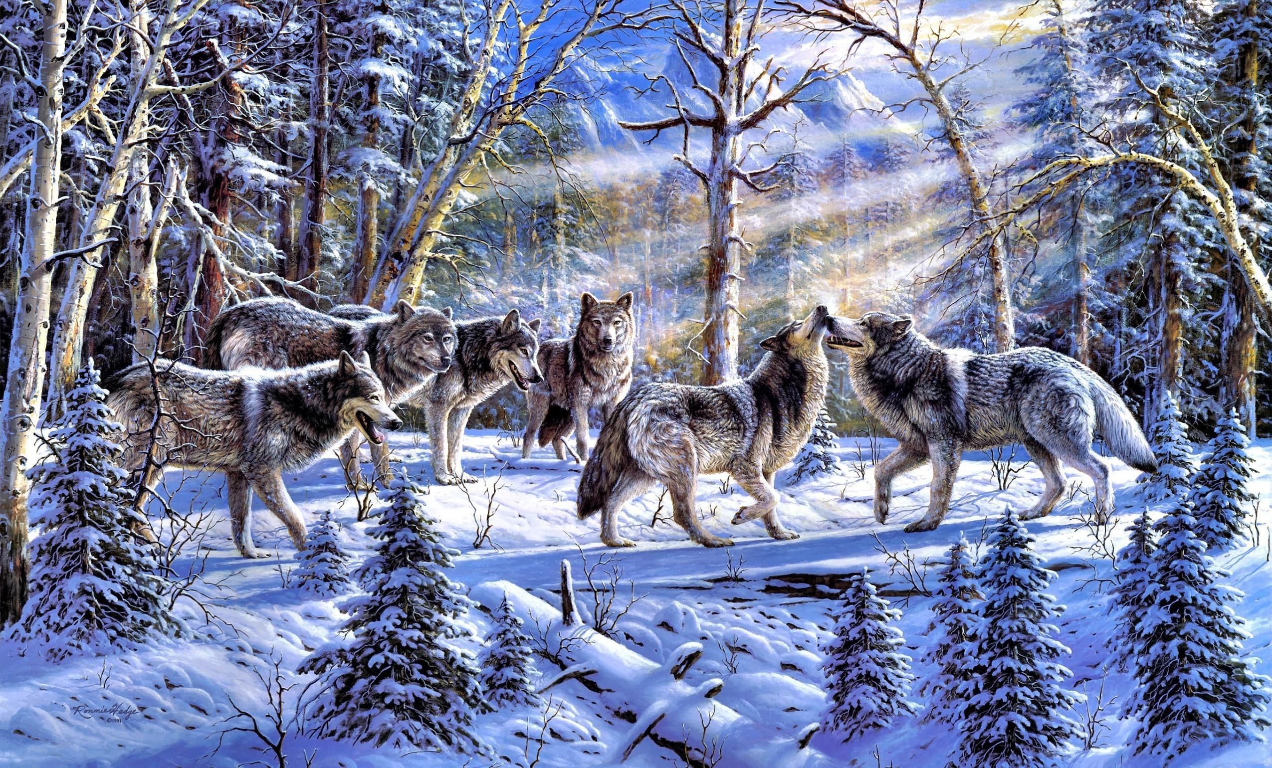 Wolves Painting Wallpapers - Top Free Wolves Painting Backgrounds ...