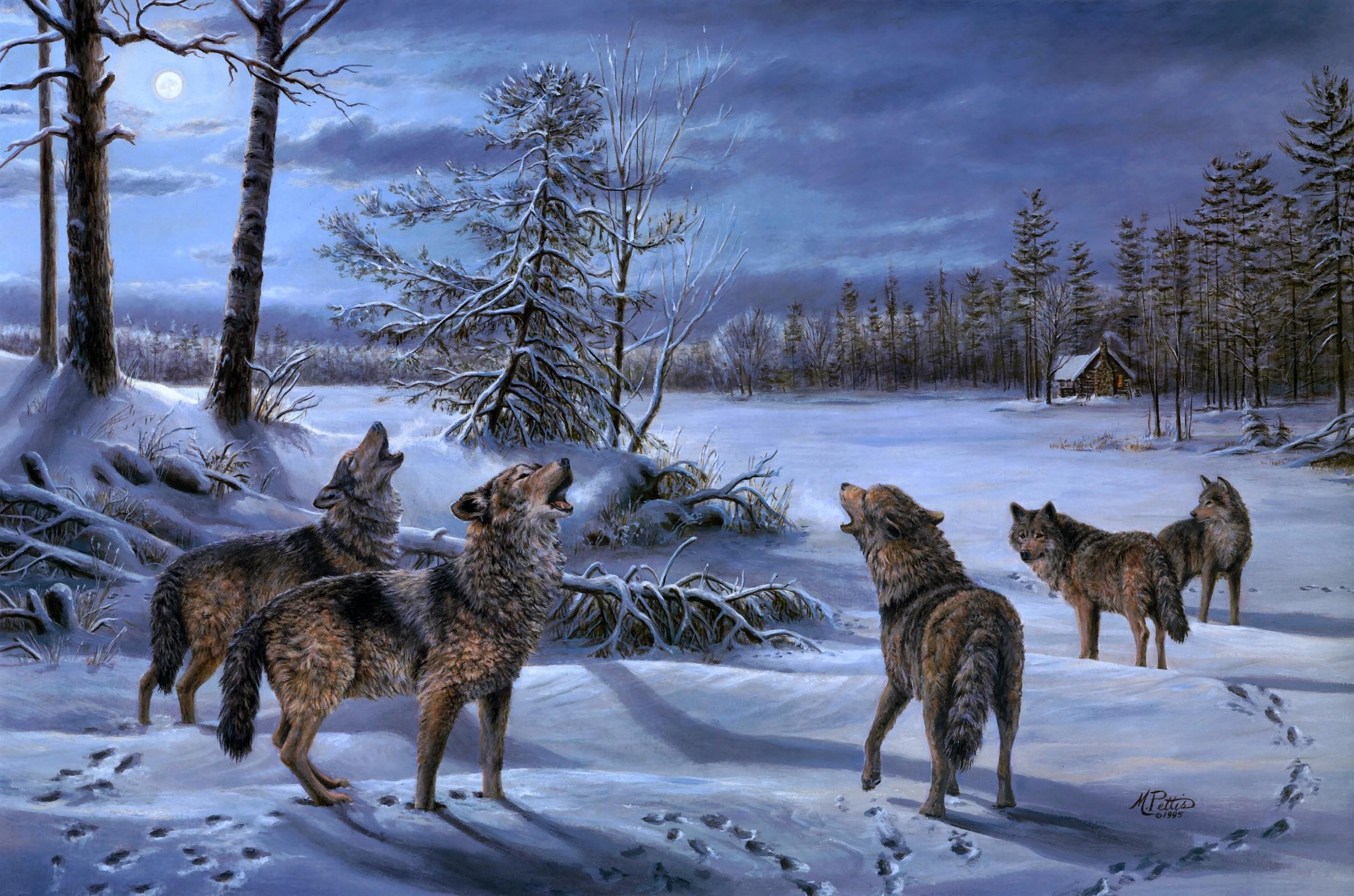 Wolves Painting Wallpapers - Top Free Wolves Painting Backgrounds ...