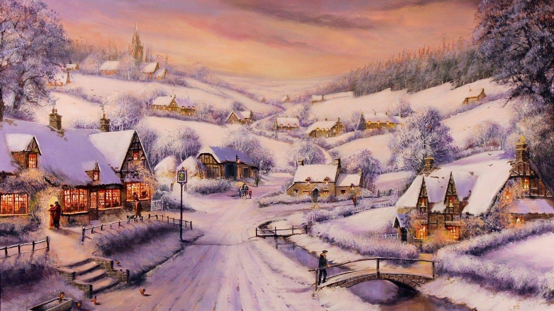 Christmas Village Scene Wallpapers - Top Free Christmas Village Scene ...