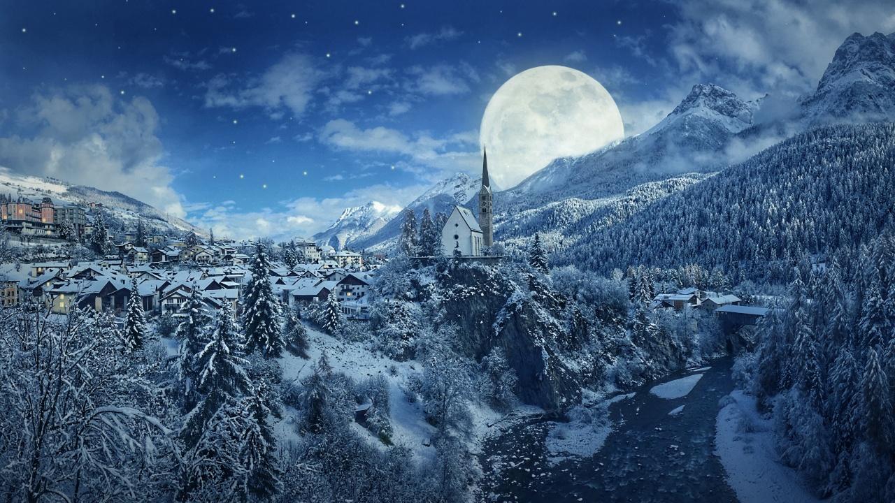 Snow and Moon Wallpapers - Top Free Snow and Moon Backgrounds ...