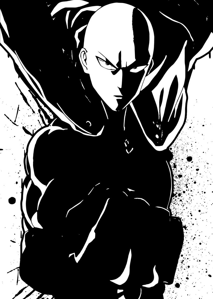 Saitama Black and White Wallpapers - Top Free Saitama Black and White ...