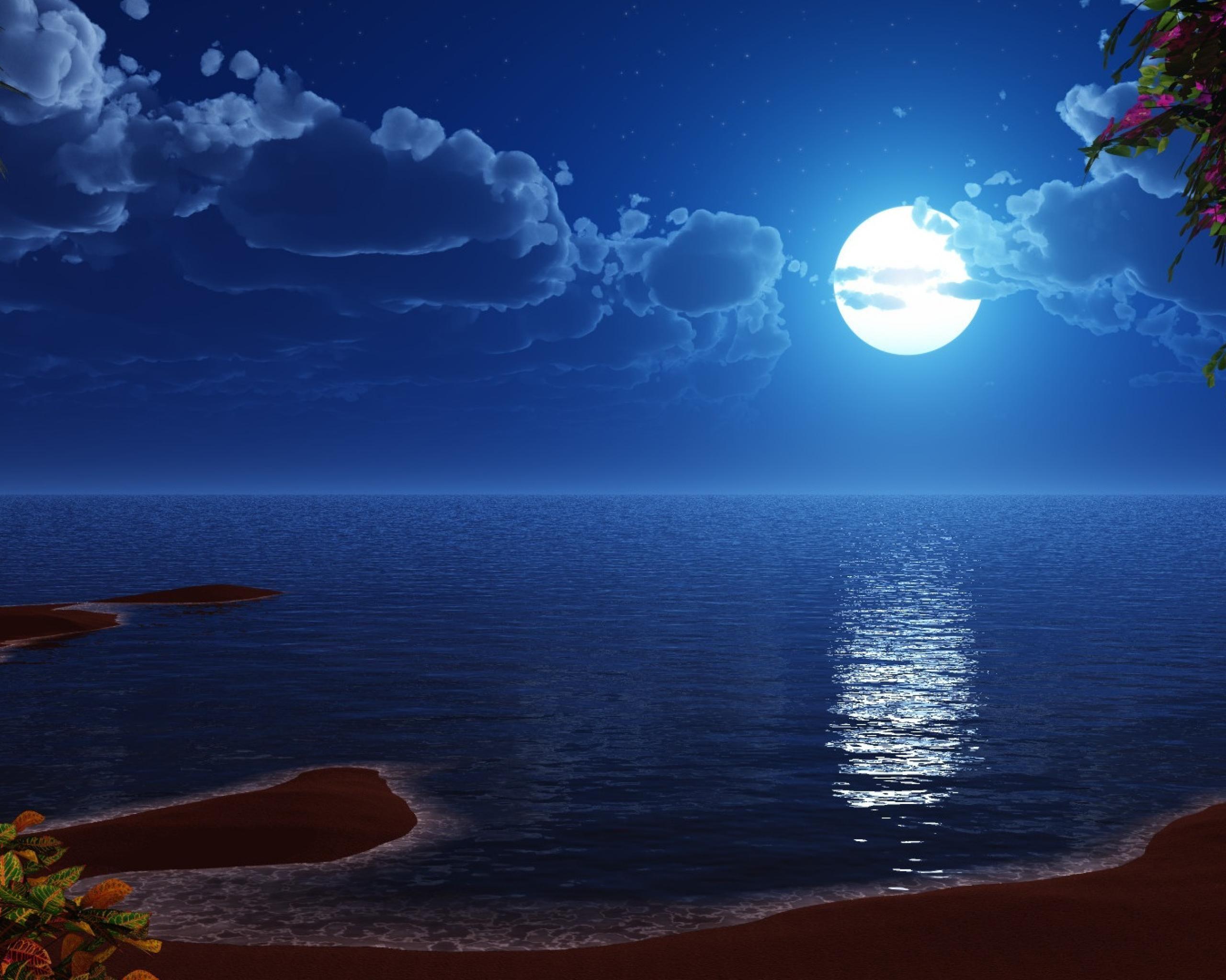 Blue Landscape Moon Wallpapers - Top Free Blue Landscape Moon ...