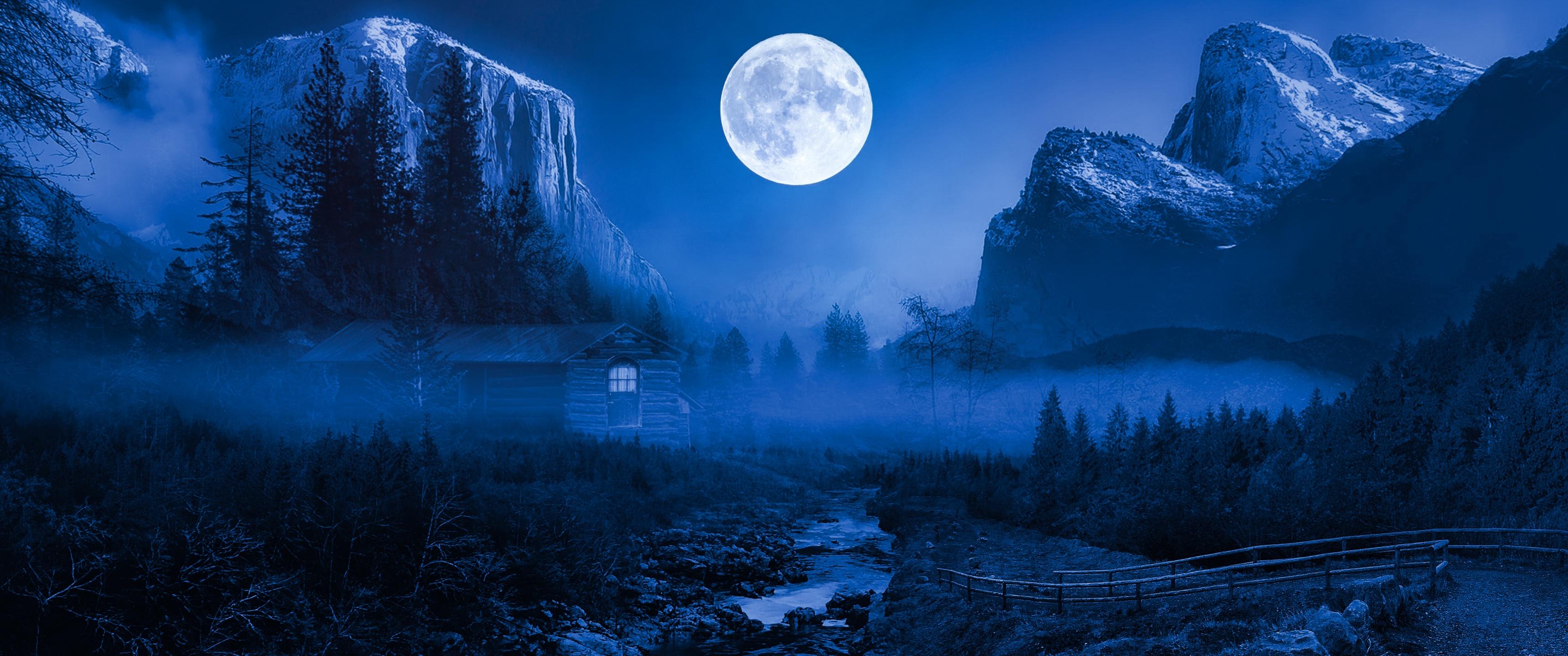 Blue Landscape Moon Wallpapers - Top Free Blue Landscape Moon ...