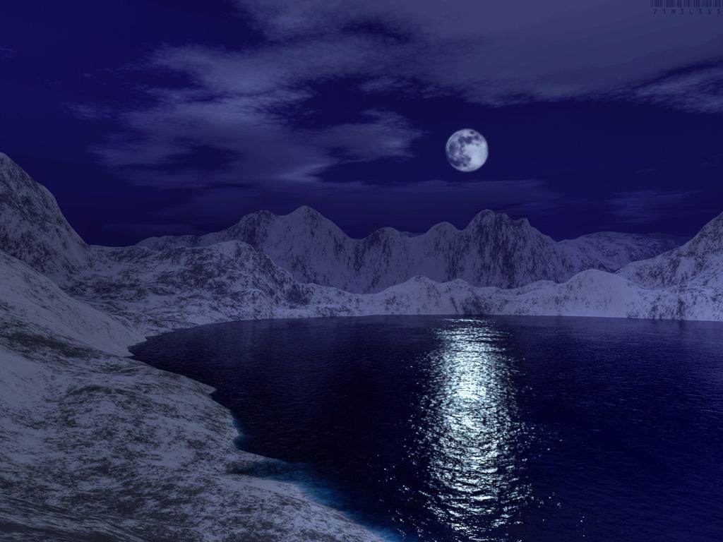 Blue Landscape Moon Wallpapers - Top Free Blue Landscape Moon ...