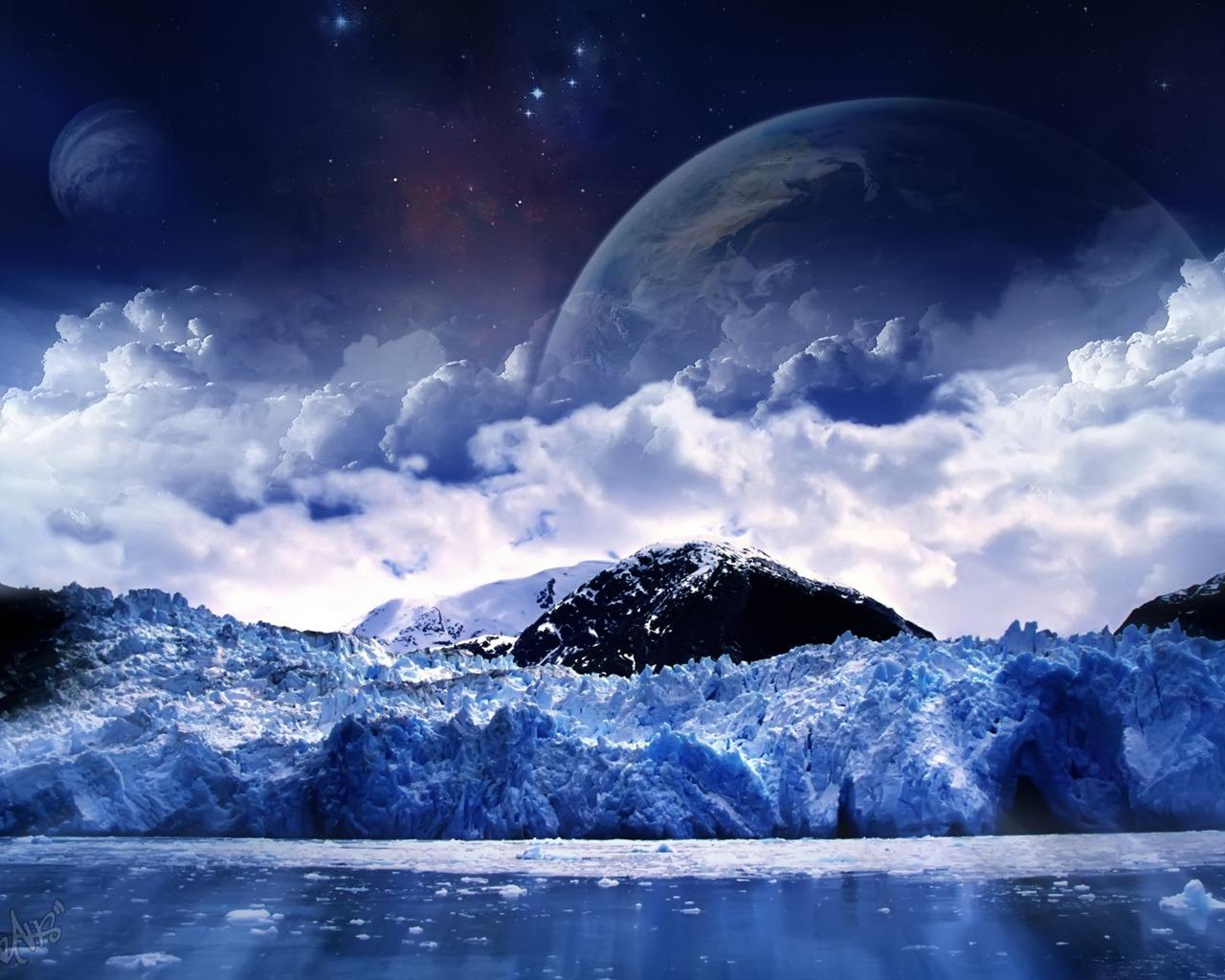 Blue Landscape Moon Wallpapers - Top Free Blue Landscape Moon ...