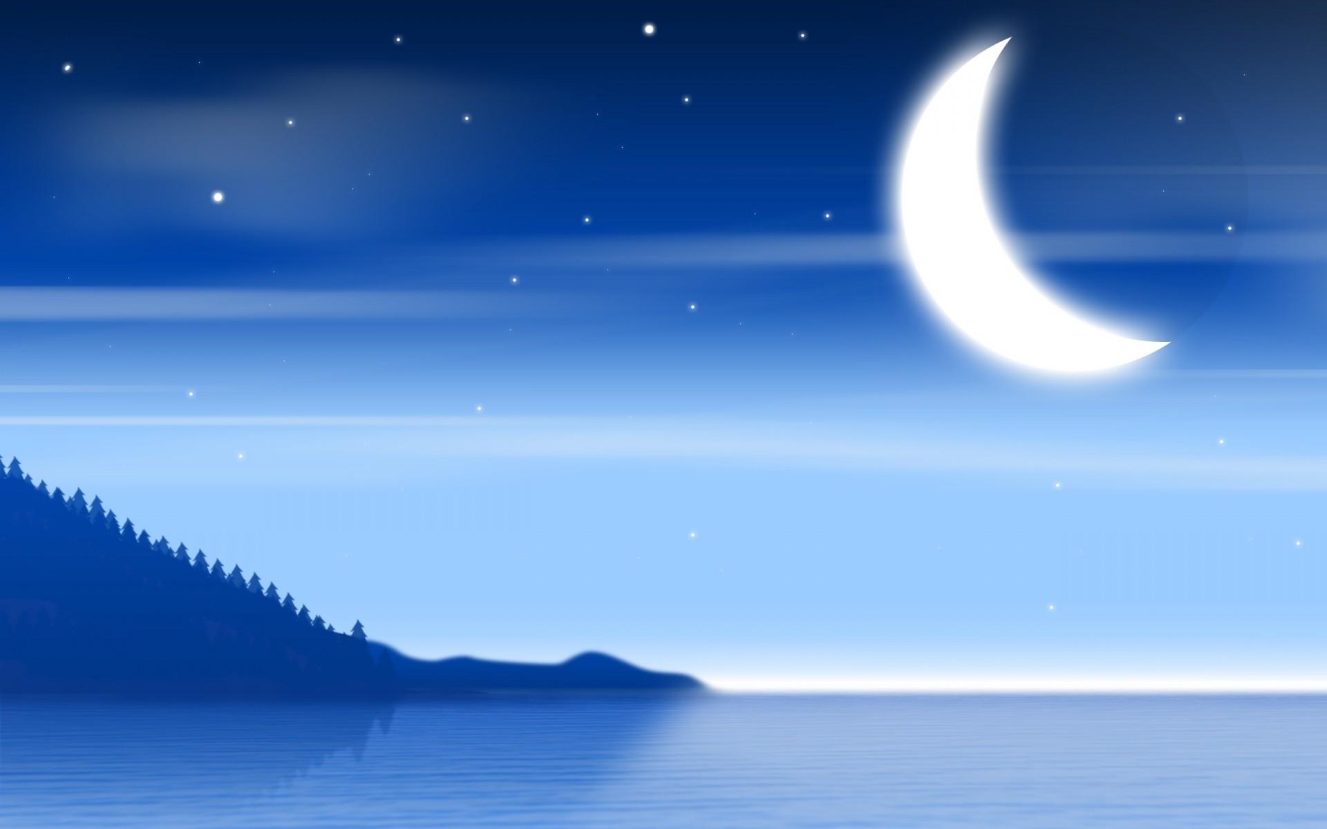 Blue Landscape Moon Wallpapers - Top Free Blue Landscape Moon ...