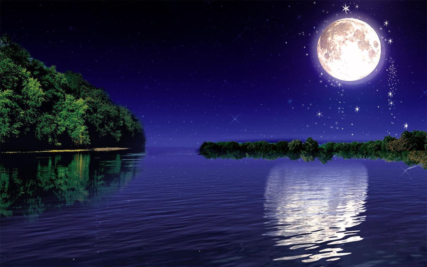 Blue Landscape Moon Wallpapers - Top Free Blue Landscape Moon ...