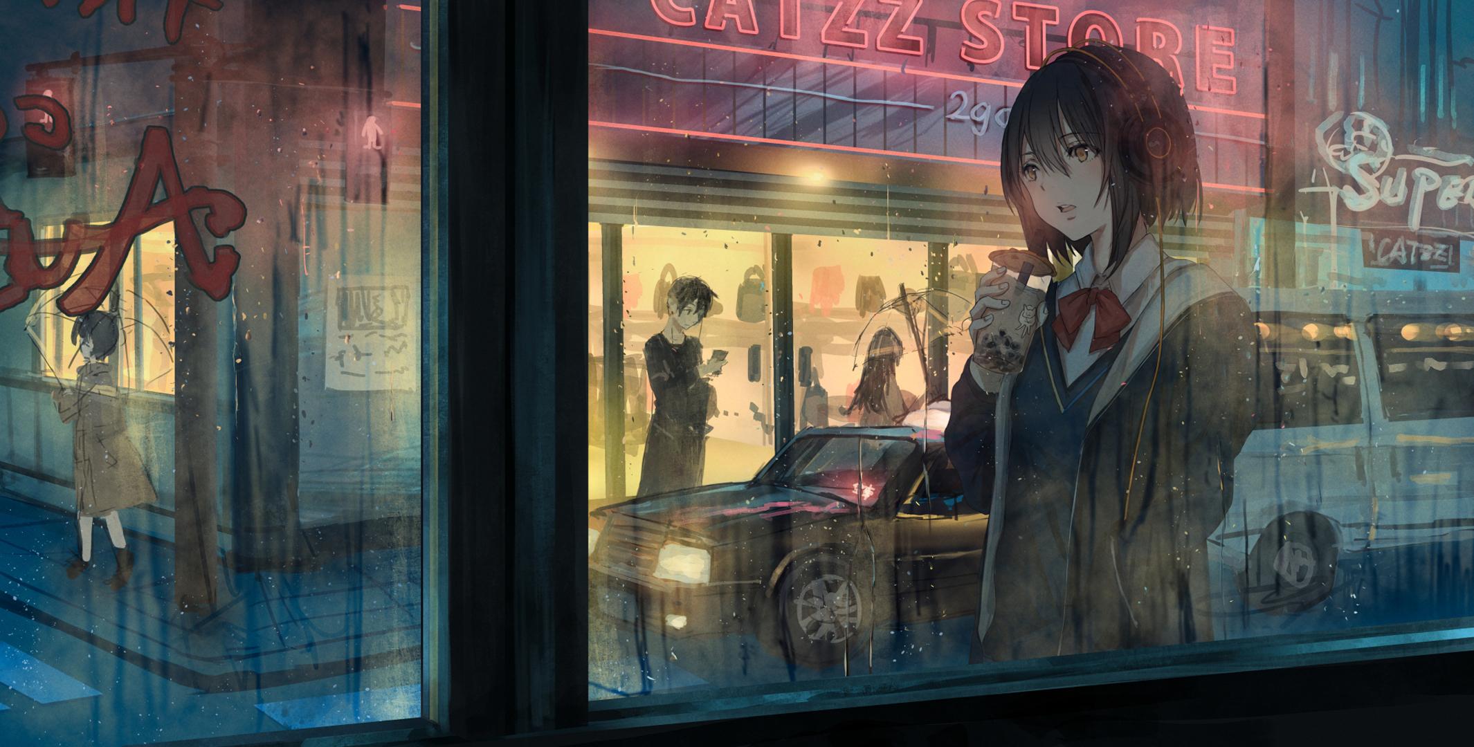 Anime Rainy City Wallpapers - Top Free Anime Rainy City Backgrounds ...