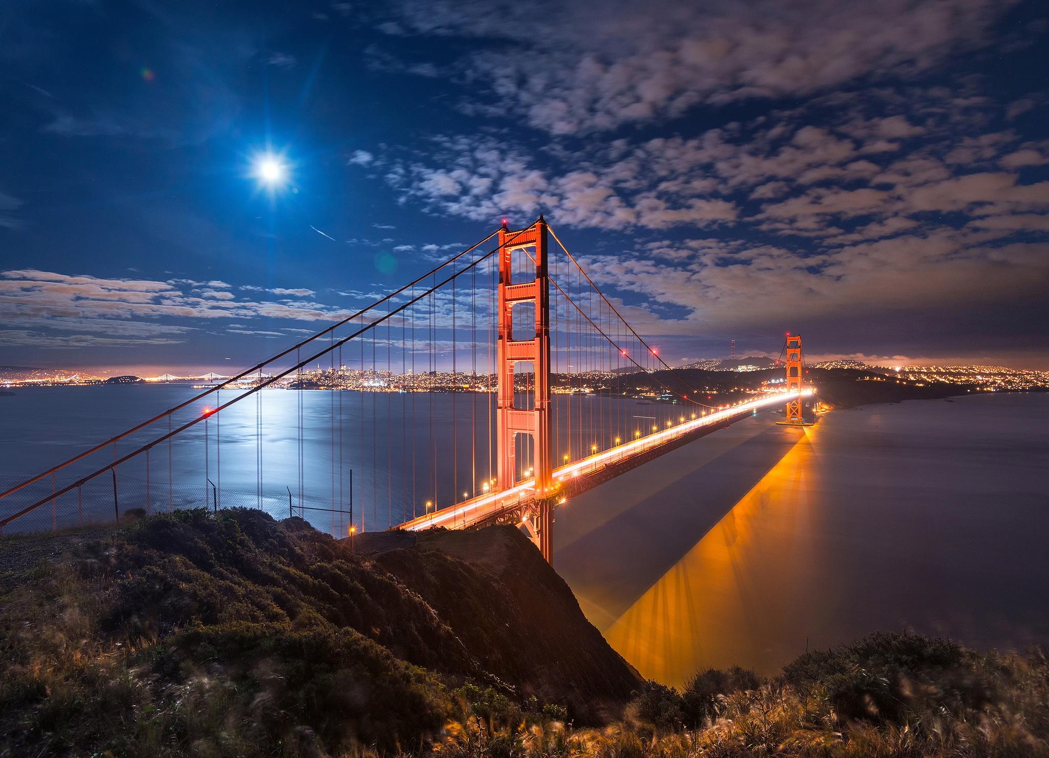 Golden Gate Bridge at Night Wallpapers - Top Free Golden Gate Bridge at ...