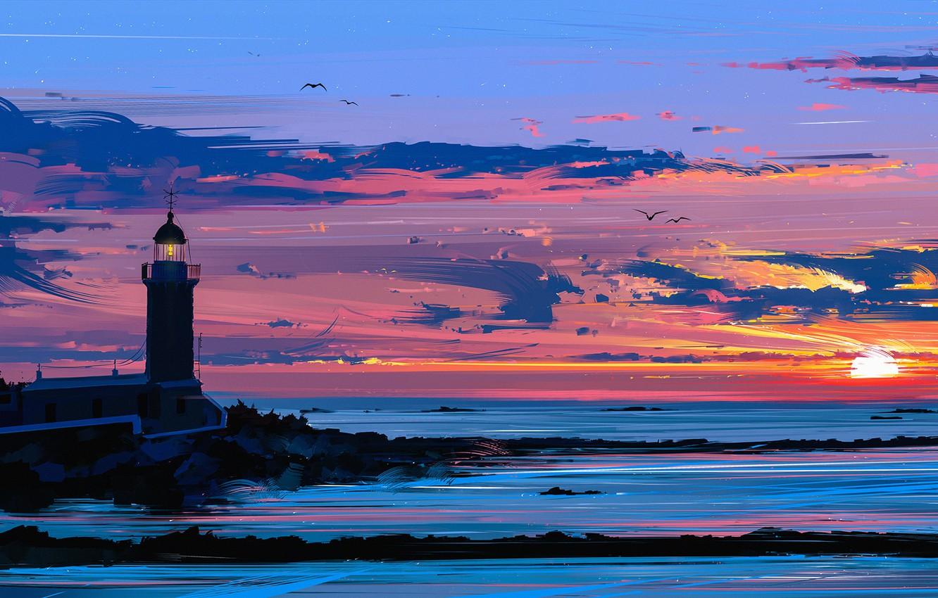 Sunset Painting Wallpapers - Top Free Sunset Painting Backgrounds ...