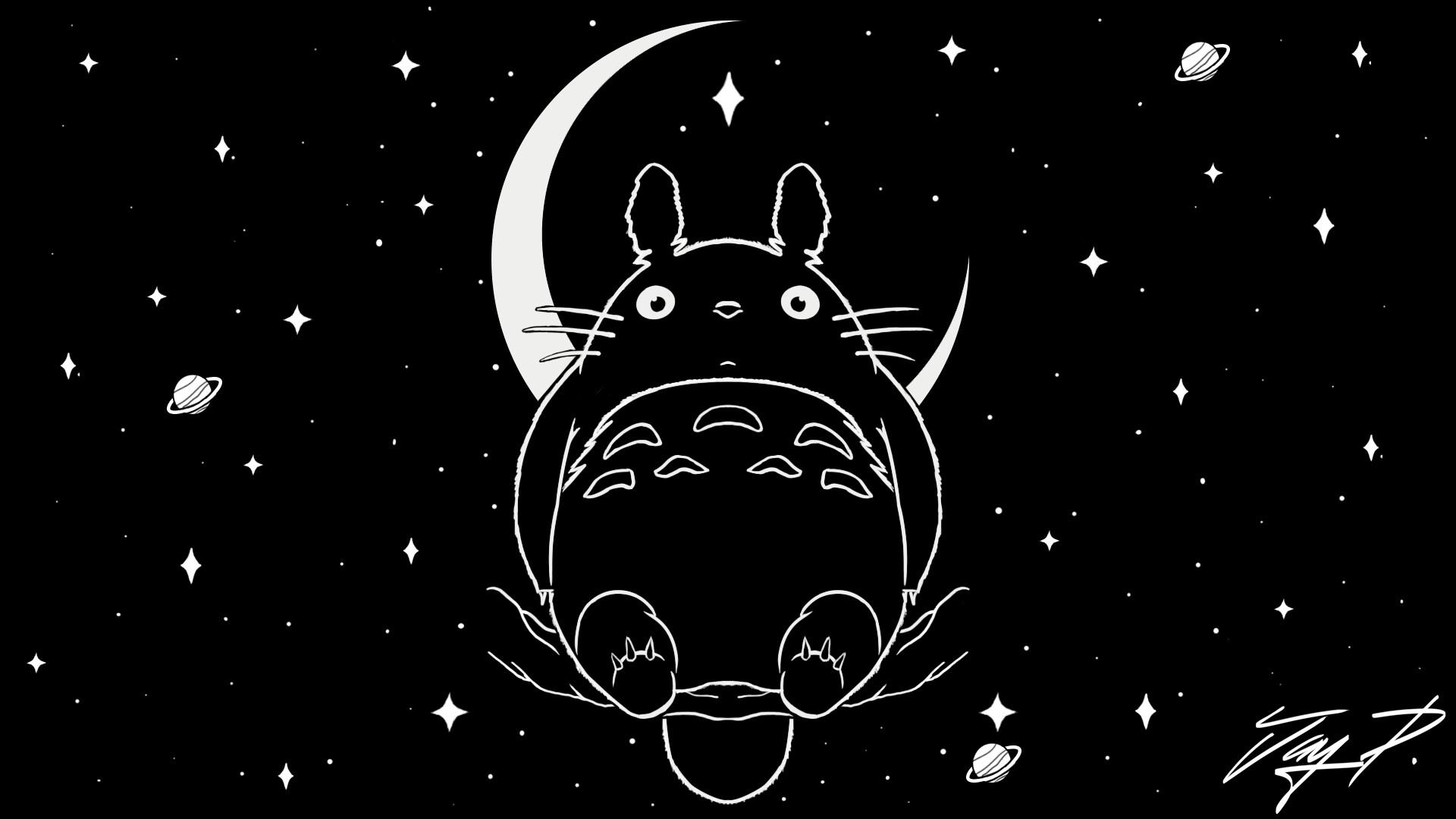 Black and White Totoro Wallpapers - Top Free Black and White Totoro ...