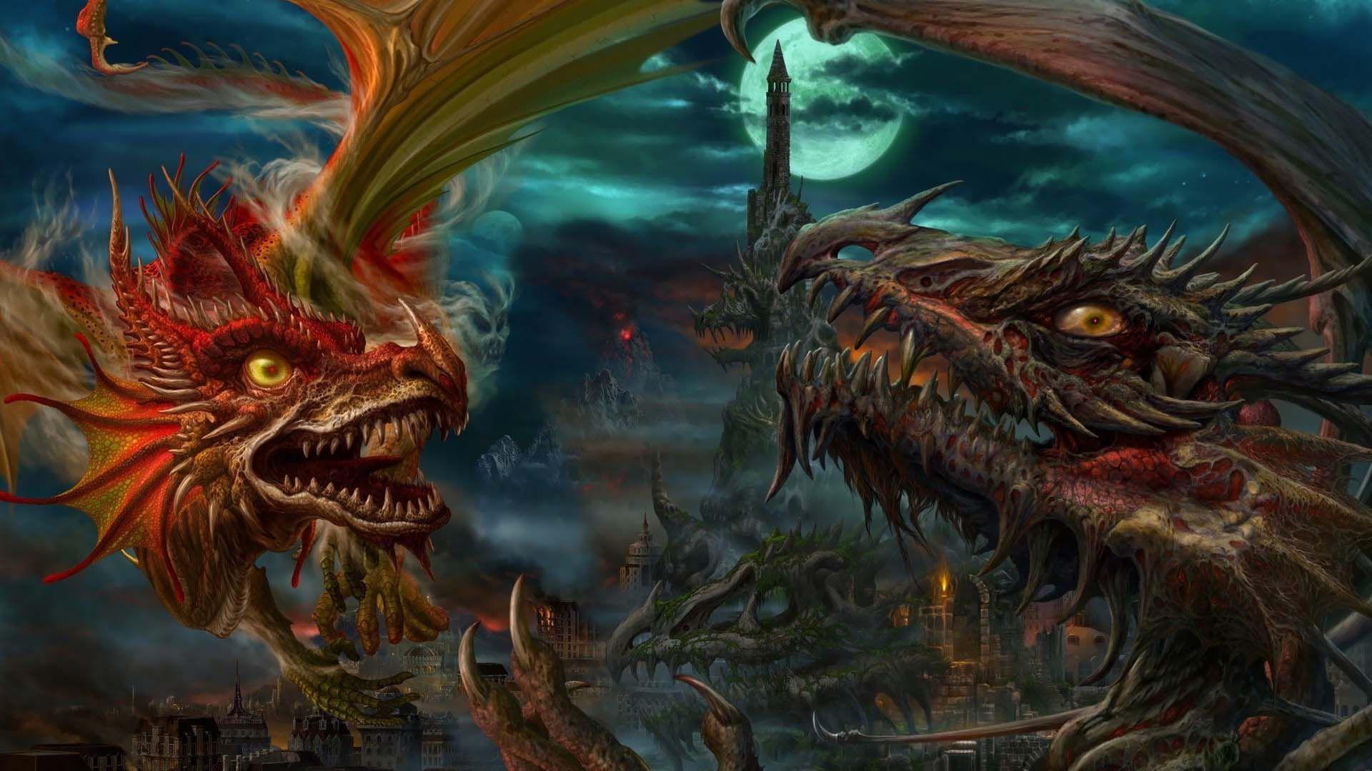 Cool Dragon Battle Wallpapers - Top Free Cool Dragon Battle Backgrounds ...