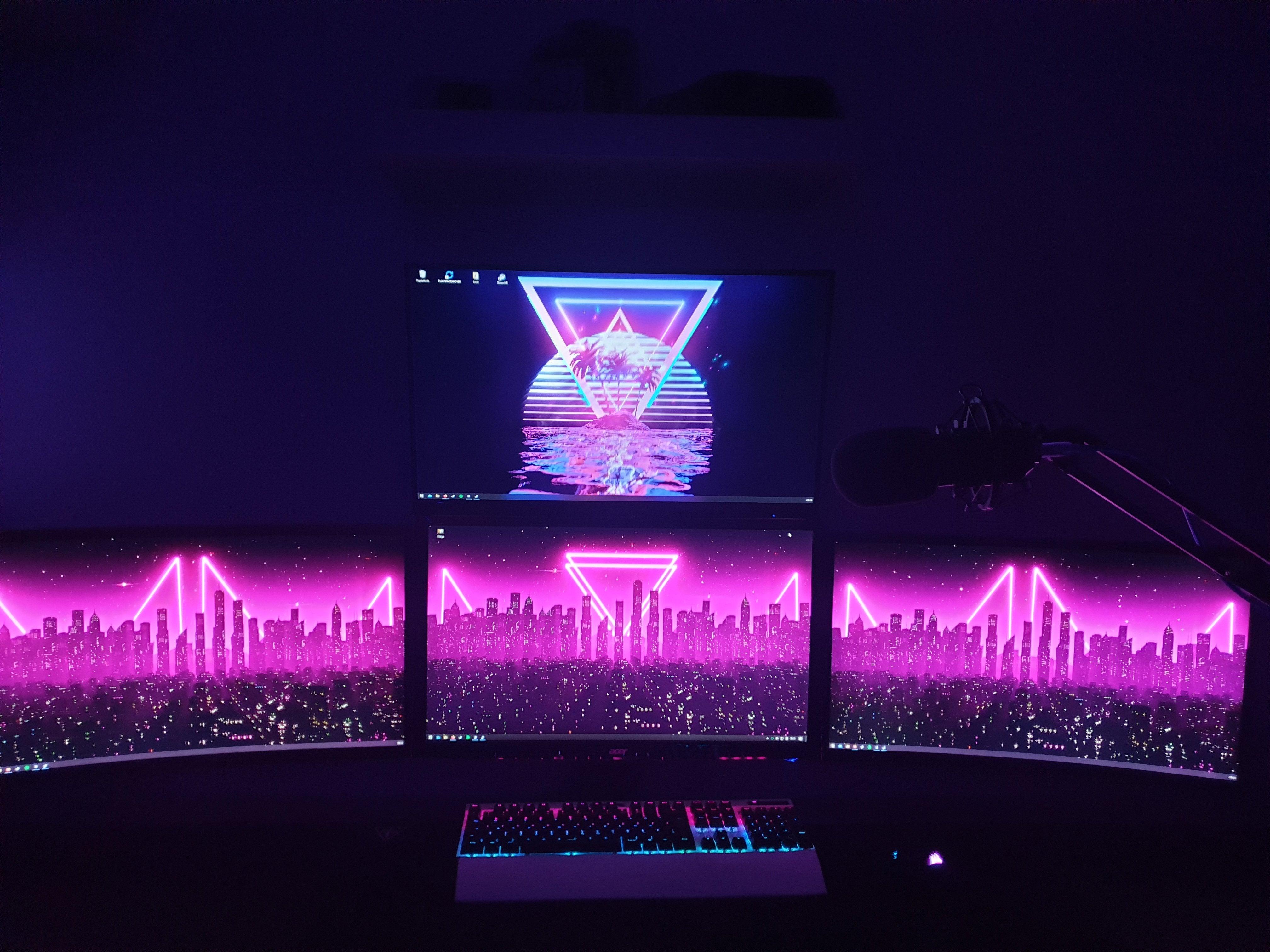 Neon Dual Monitor Wallpapers - Top Free Neon Dual Monitor Backgrounds ...