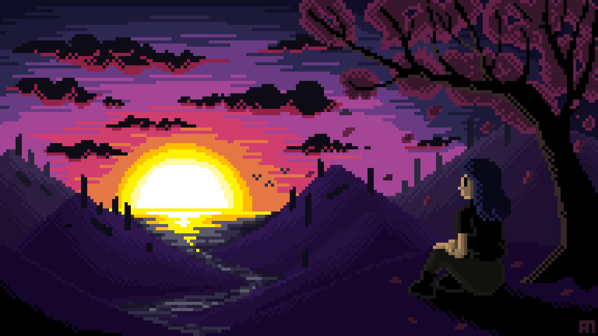 Pixel Sunset Wallpapers - Top Free Pixel Sunset Backgrounds ...