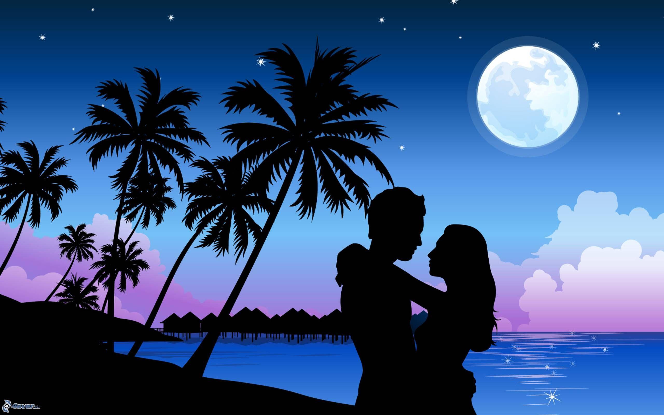 Love Couples Moon Wallpapers - Top Free Love Couples Moon Backgrounds ...