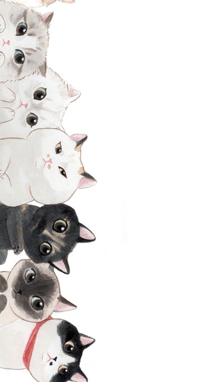 Cute Cartoon Cat iPhone Wallpapers - Top Free Cute Cartoon Cat iPhone ...