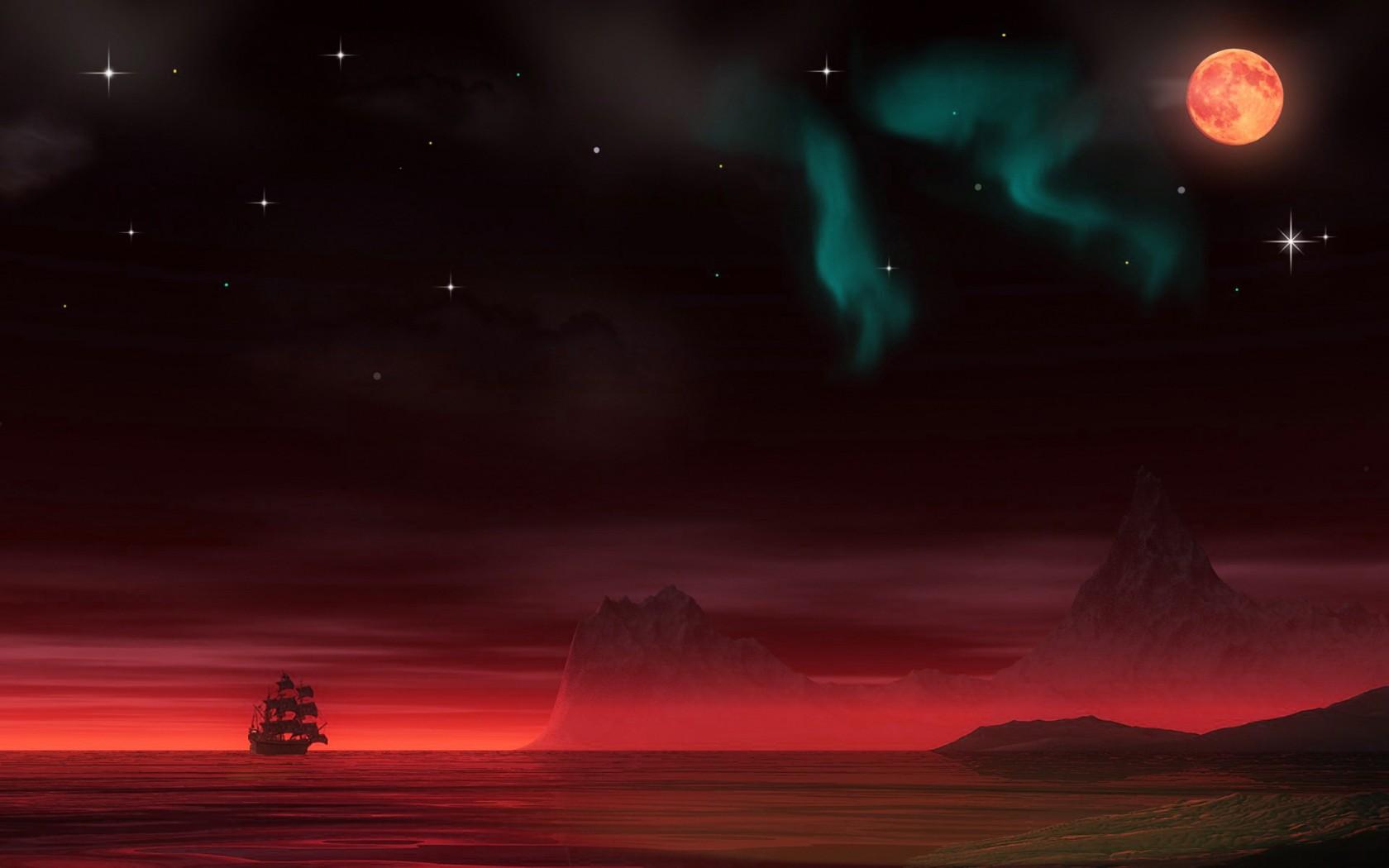 Moon and Aurora Borealis Wallpapers - Top Free Moon and Aurora Borealis ...