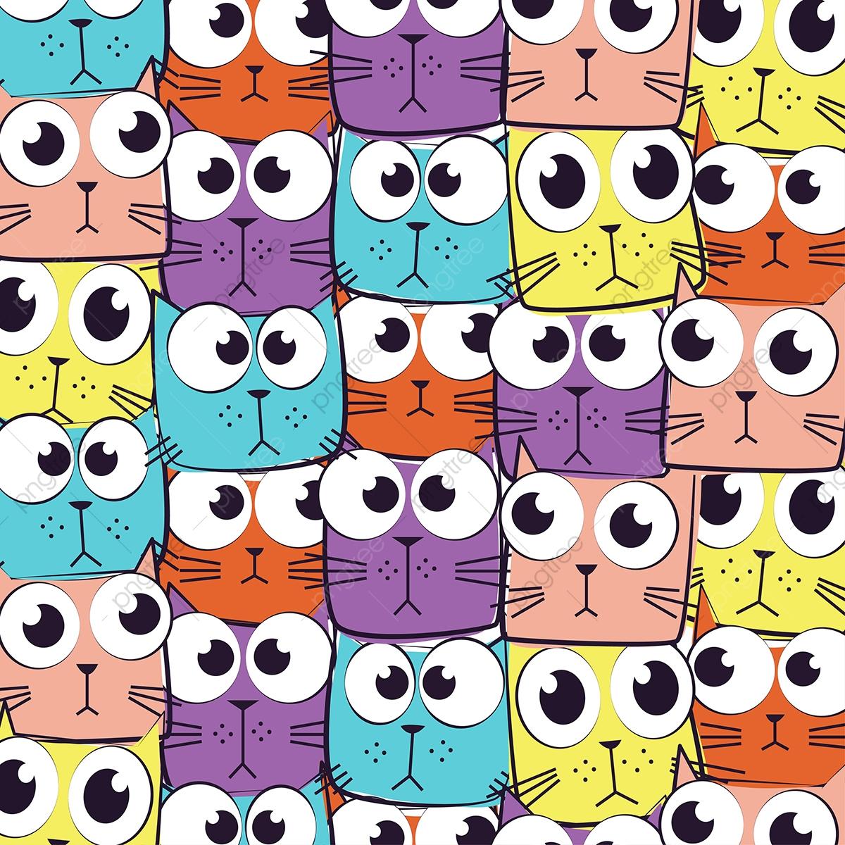 Cartoon Cat Pattern Wallpapers - Top Free Cartoon Cat Pattern ...