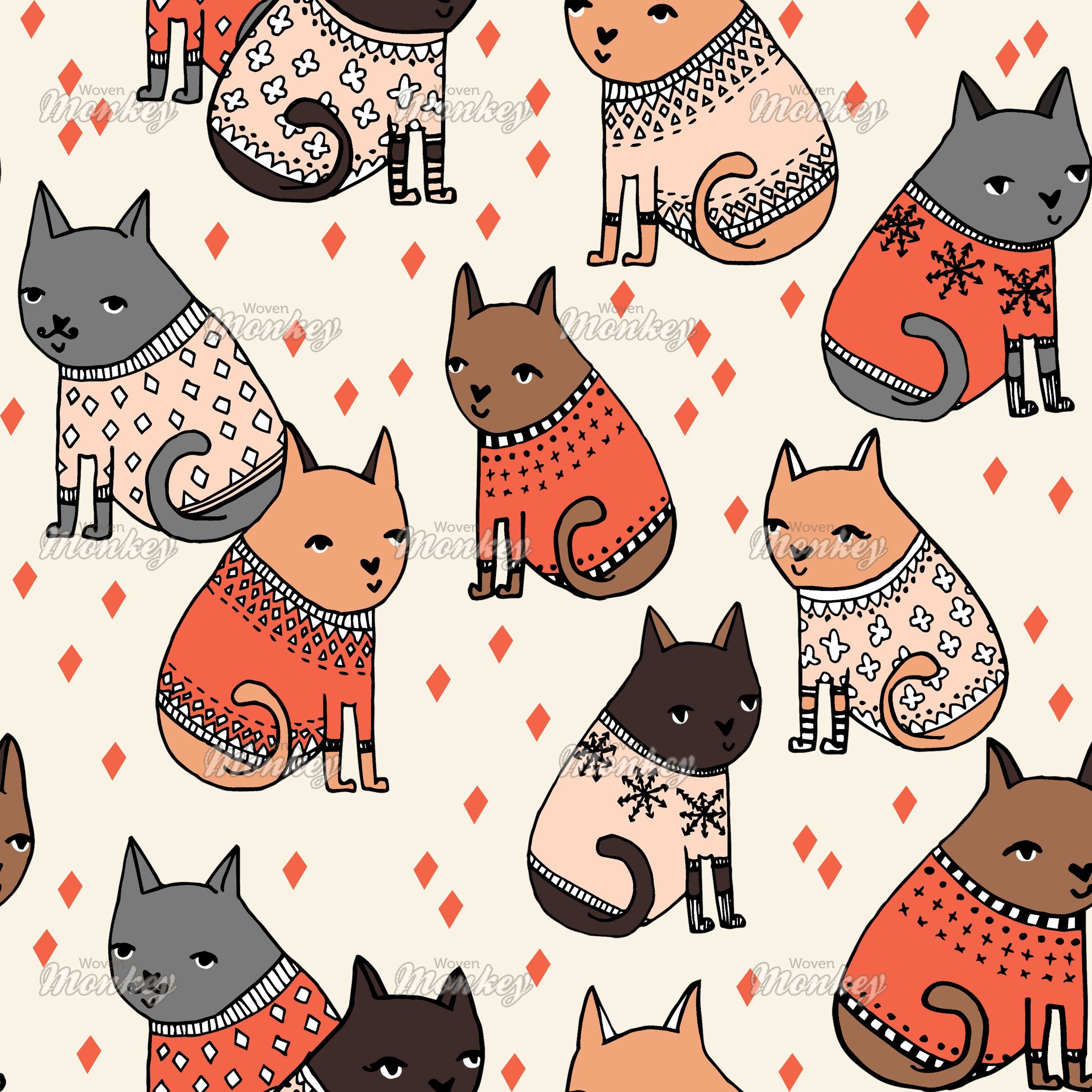 Cartoon Cat Pattern Wallpapers - Top Free Cartoon Cat Pattern ...
