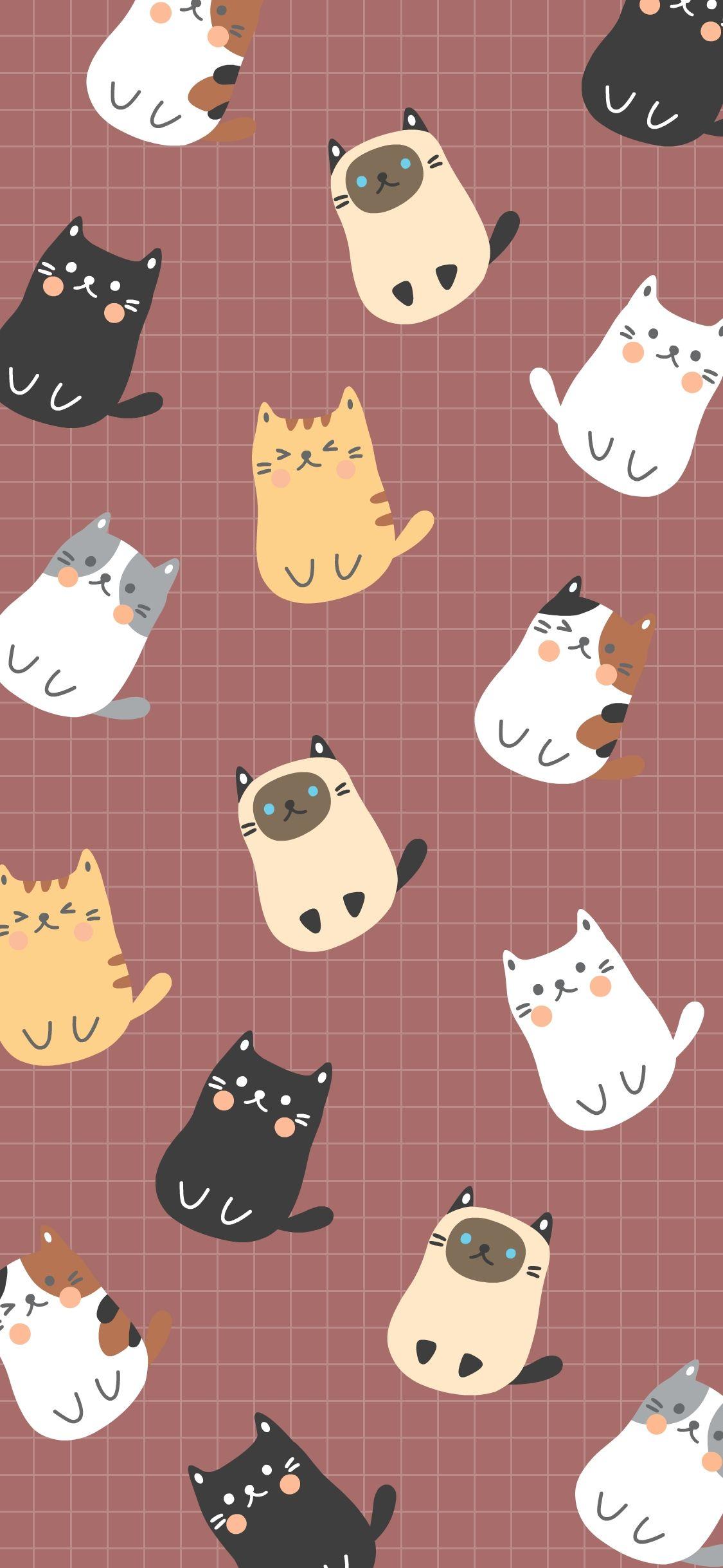 Cartoon Cat Pattern Wallpapers - Top Free Cartoon Cat Pattern ...