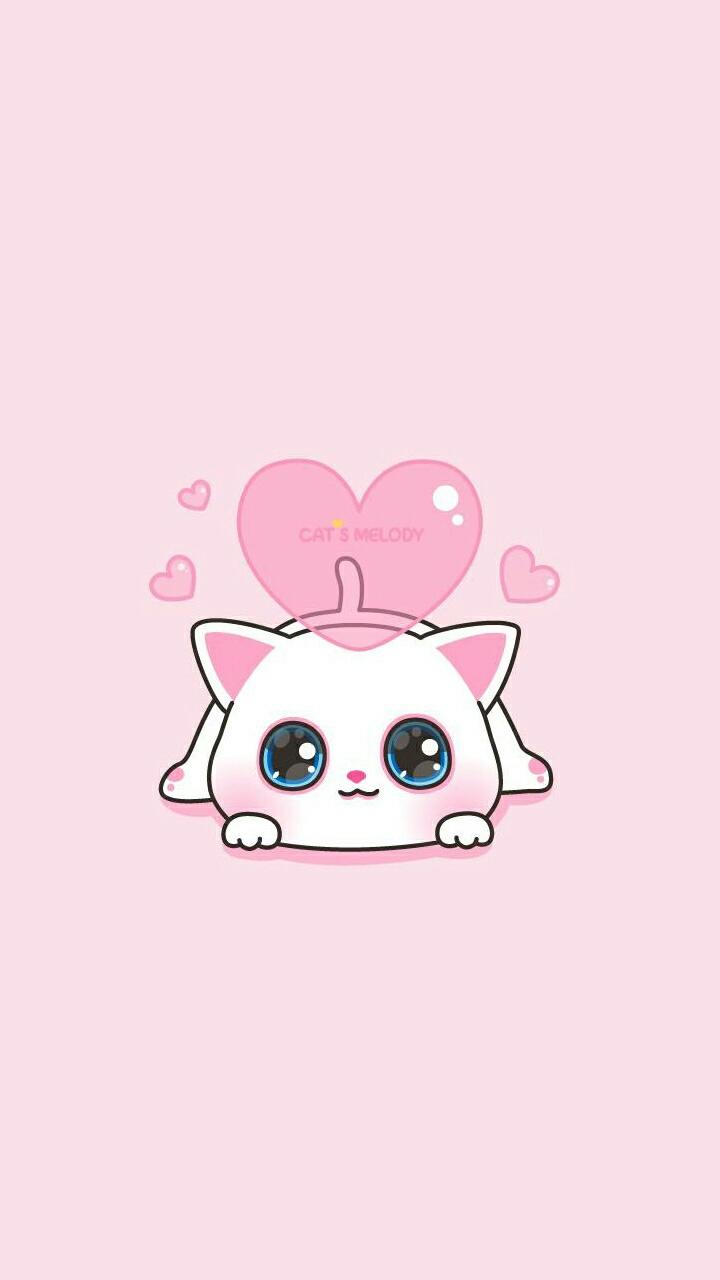 Cat Pink Kawaii Wallpapers - Top Free Cat Pink Kawaii Backgrounds ...