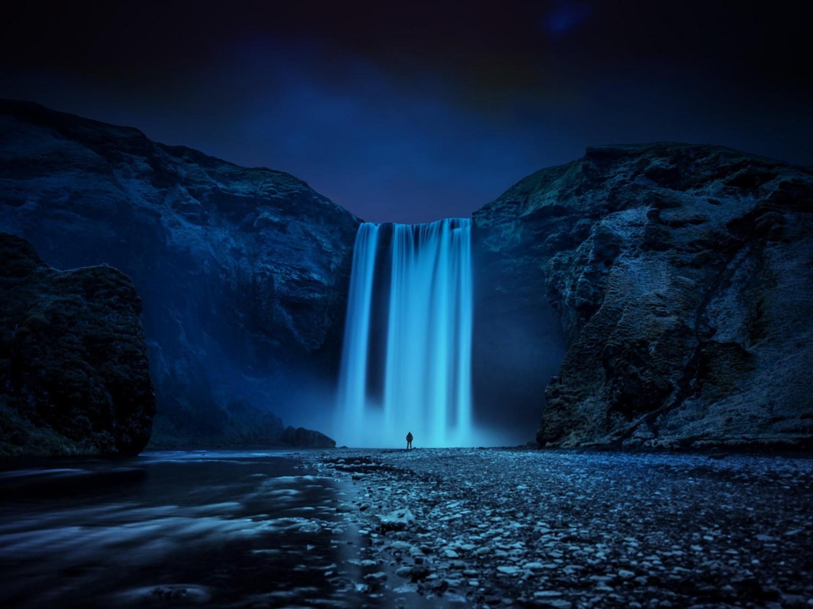 Night Waterfall Wallpapers - Top Free Night Waterfall Backgrounds ...