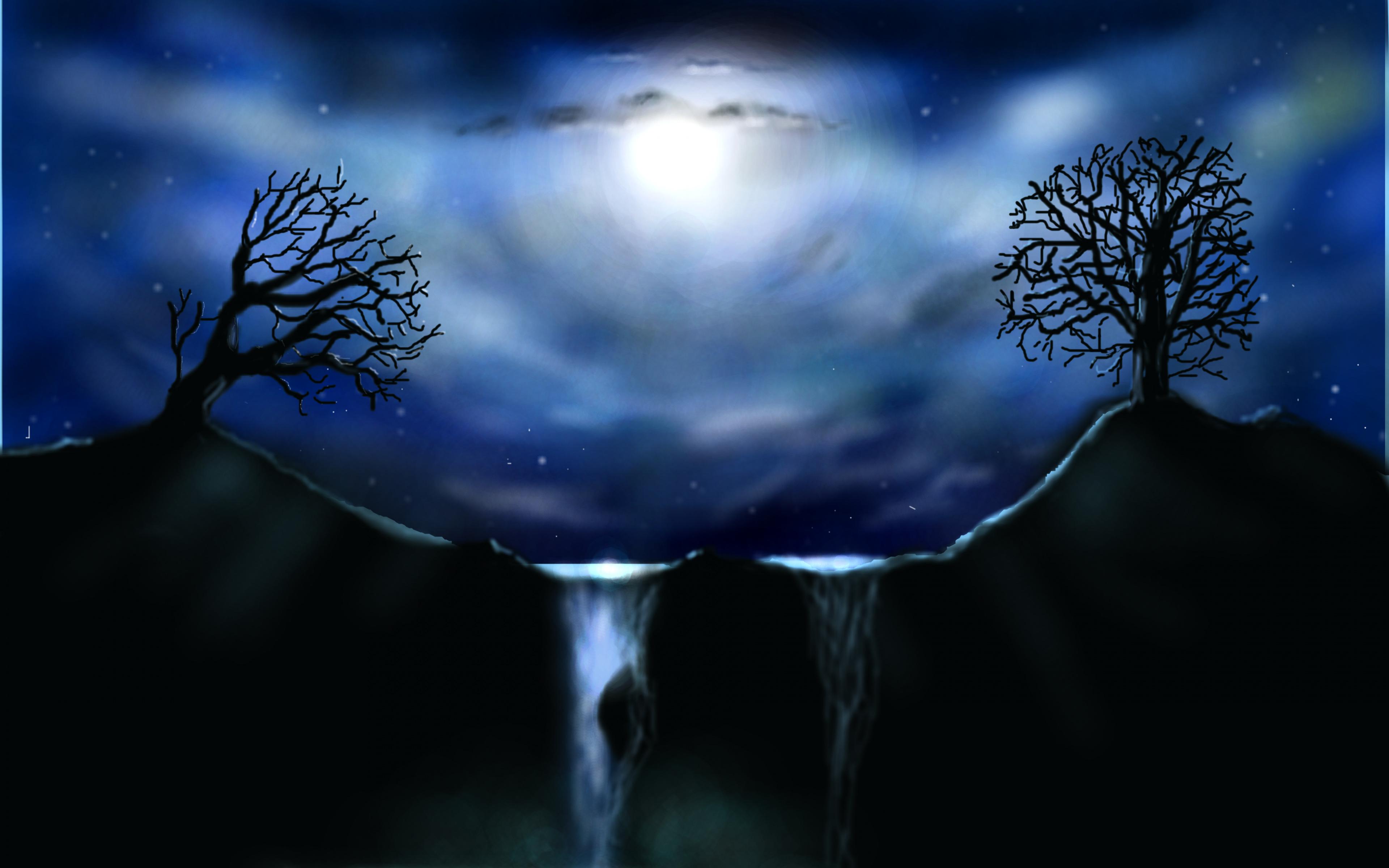 Night Waterfall Wallpapers - Top Free Night Waterfall Backgrounds ...