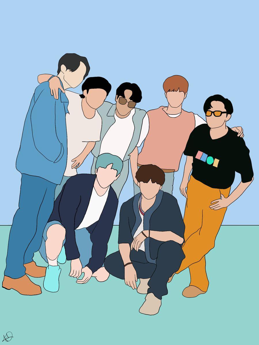 BTS Members Cartoon Wallpapers - Top Free BTS Members Cartoon ...