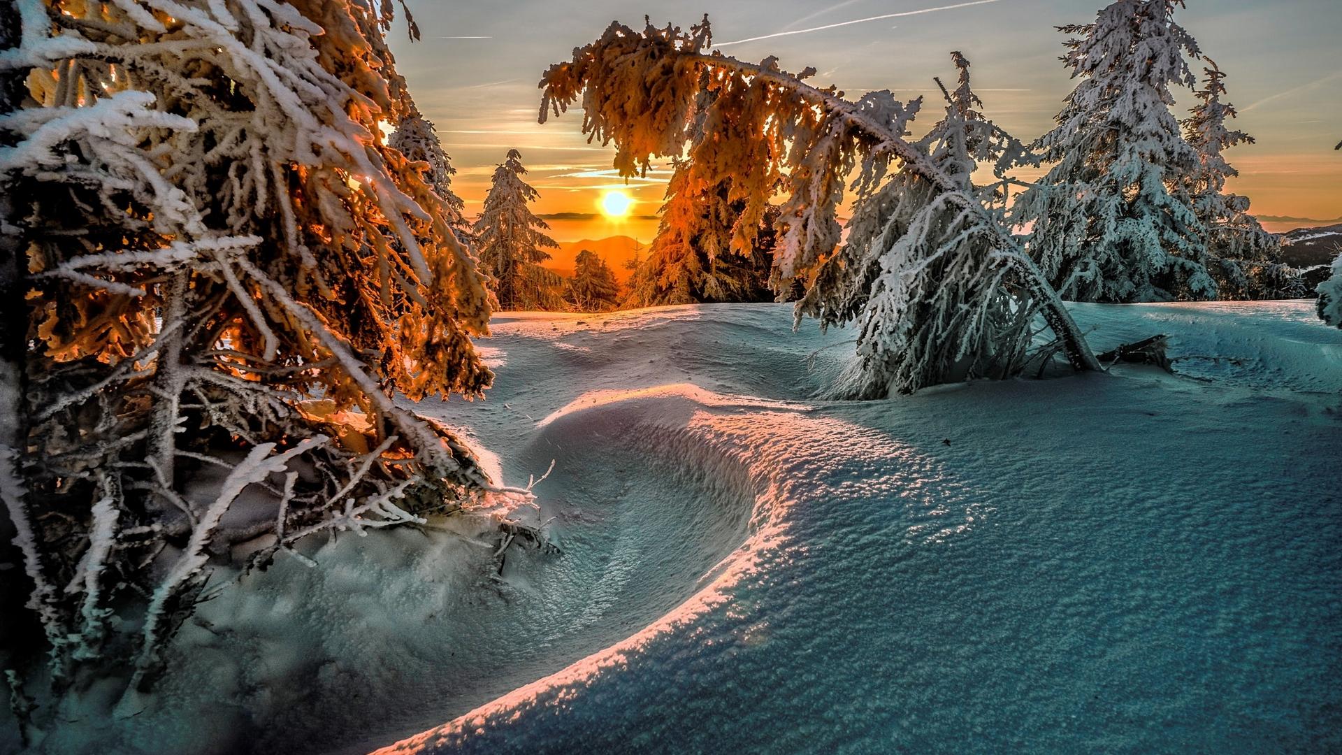 Beautiful Winter Sunset Wallpapers - Top Free Beautiful Winter Sunset ...