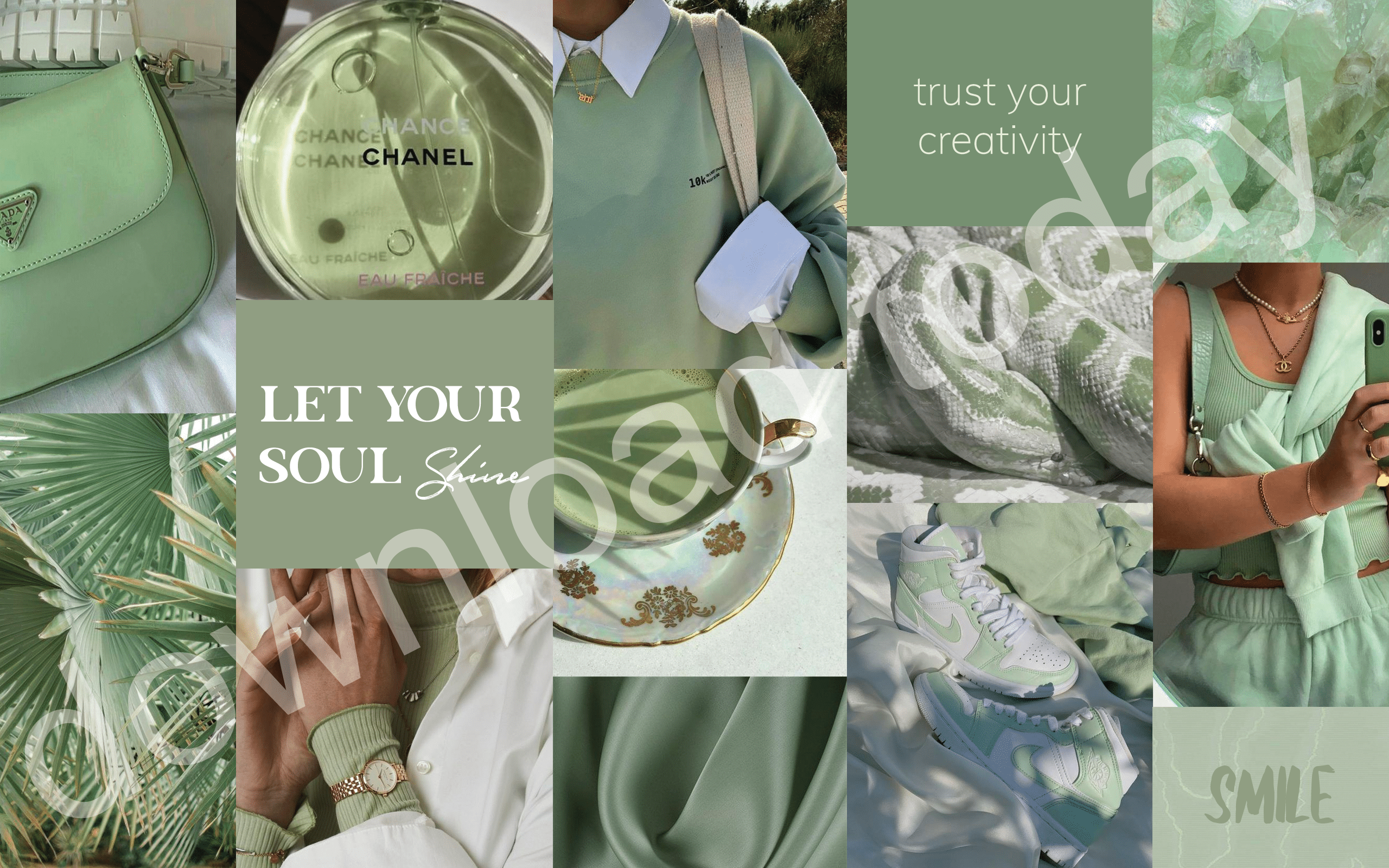 Sage Green Collage Wallpapers - Top Free Sage Green Collage Backgrounds ...