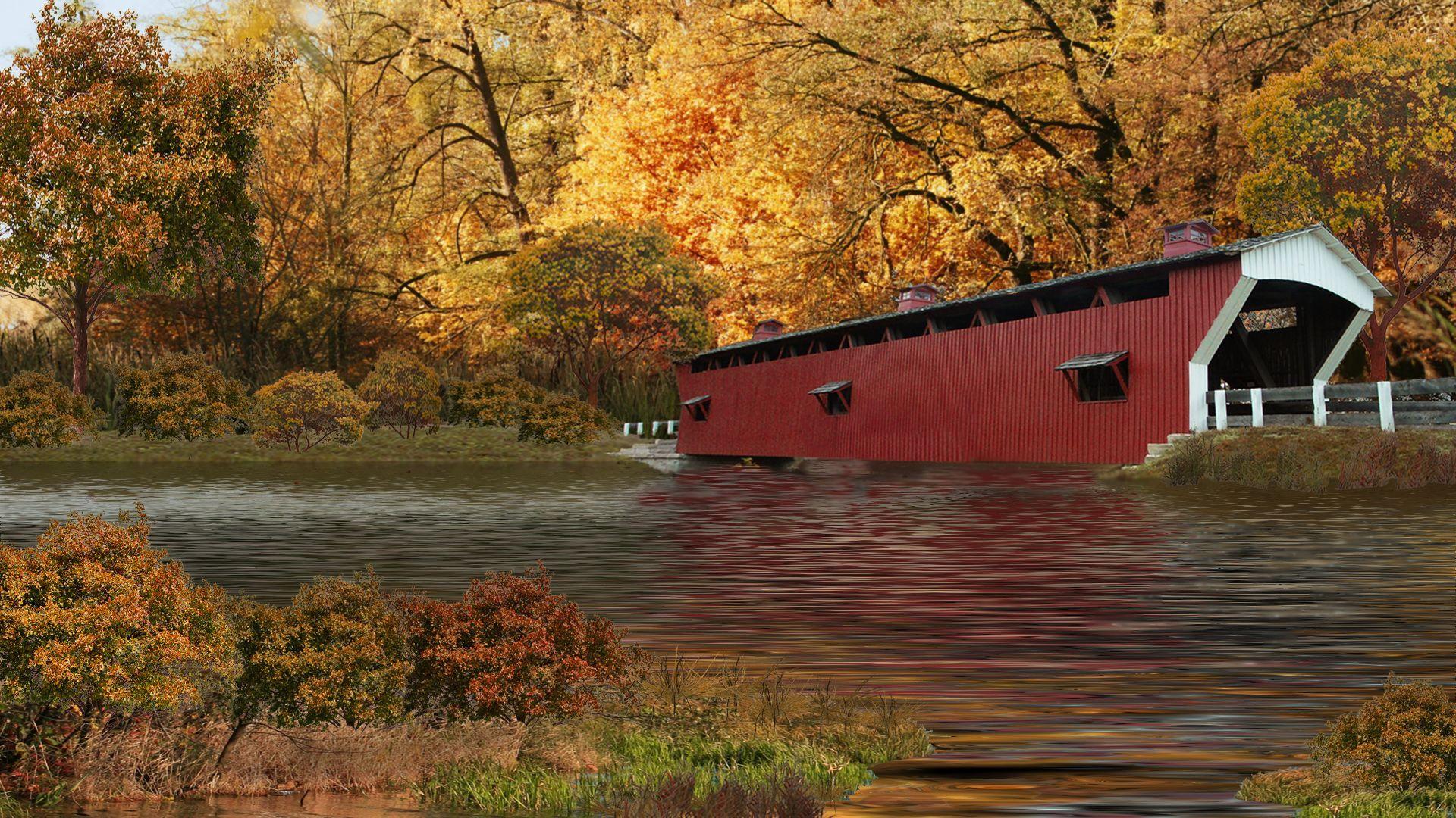 Covered Bridge Autumn Wallpapers - Top Free Covered Bridge Autumn ...