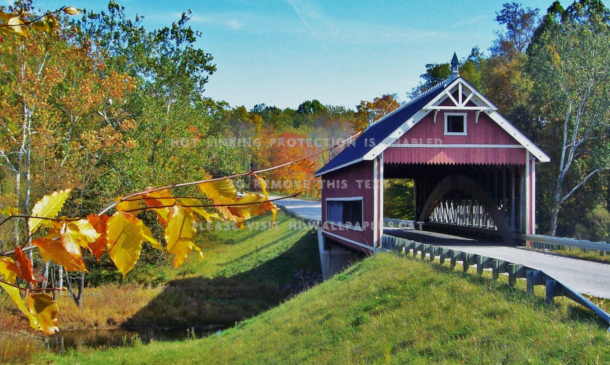 Covered Bridge Autumn Wallpapers - Top Free Covered Bridge Autumn ...