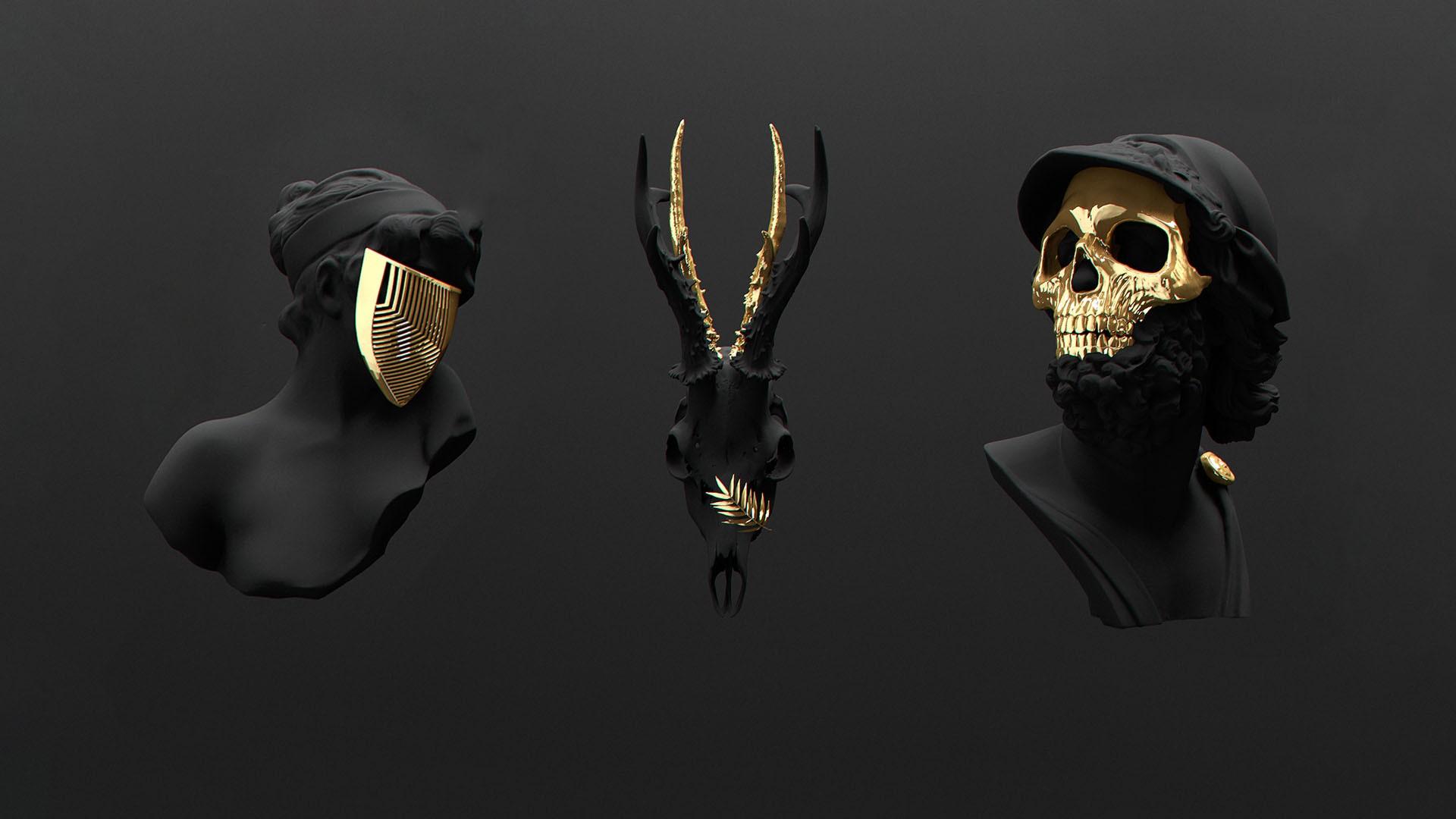 Black and Gold Skull Wallpapers - Top Free Black and Gold Skull ...