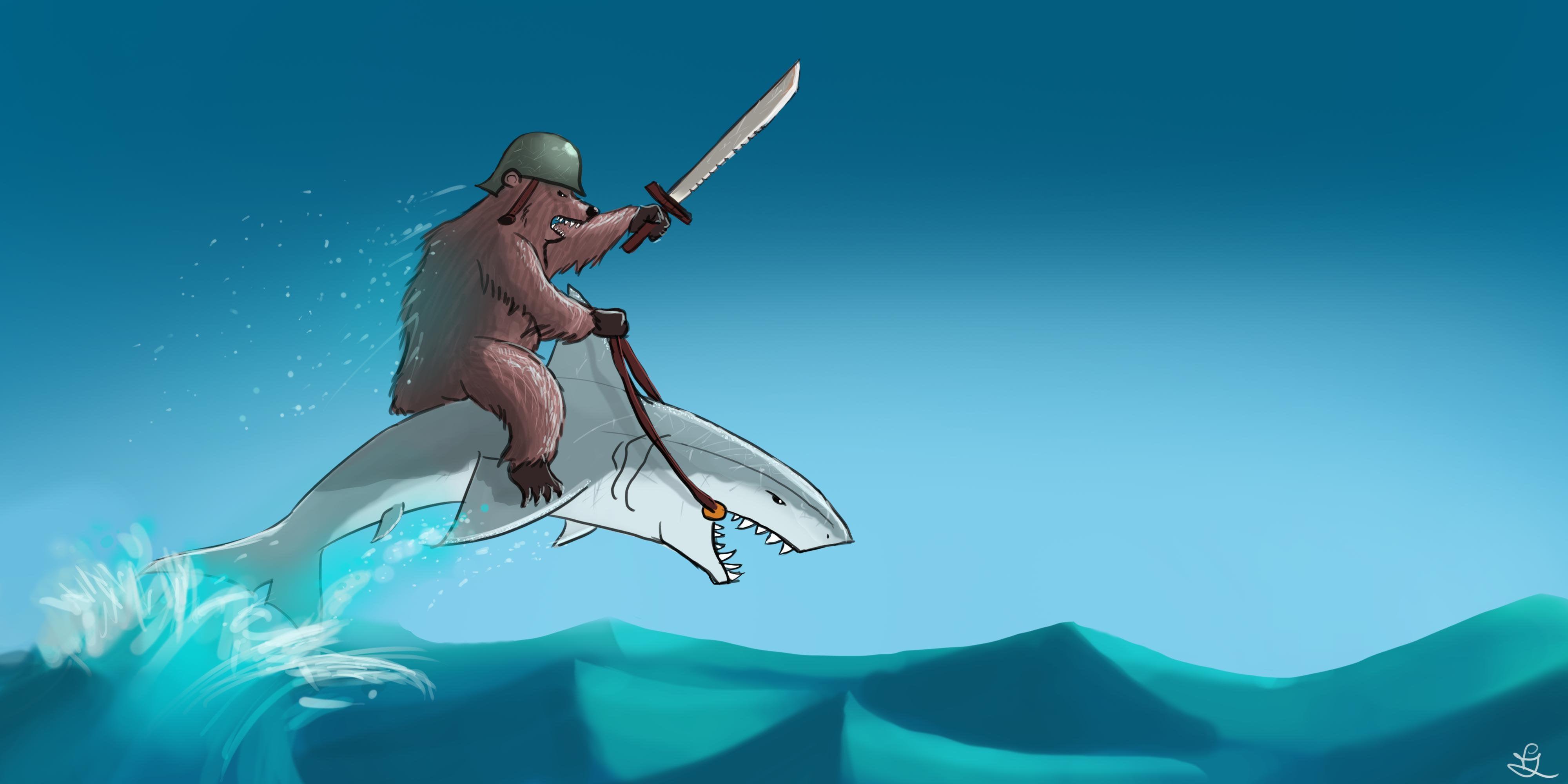 Bear Riding Shark Wallpapers - Top Free Bear Riding Shark Backgrounds ...