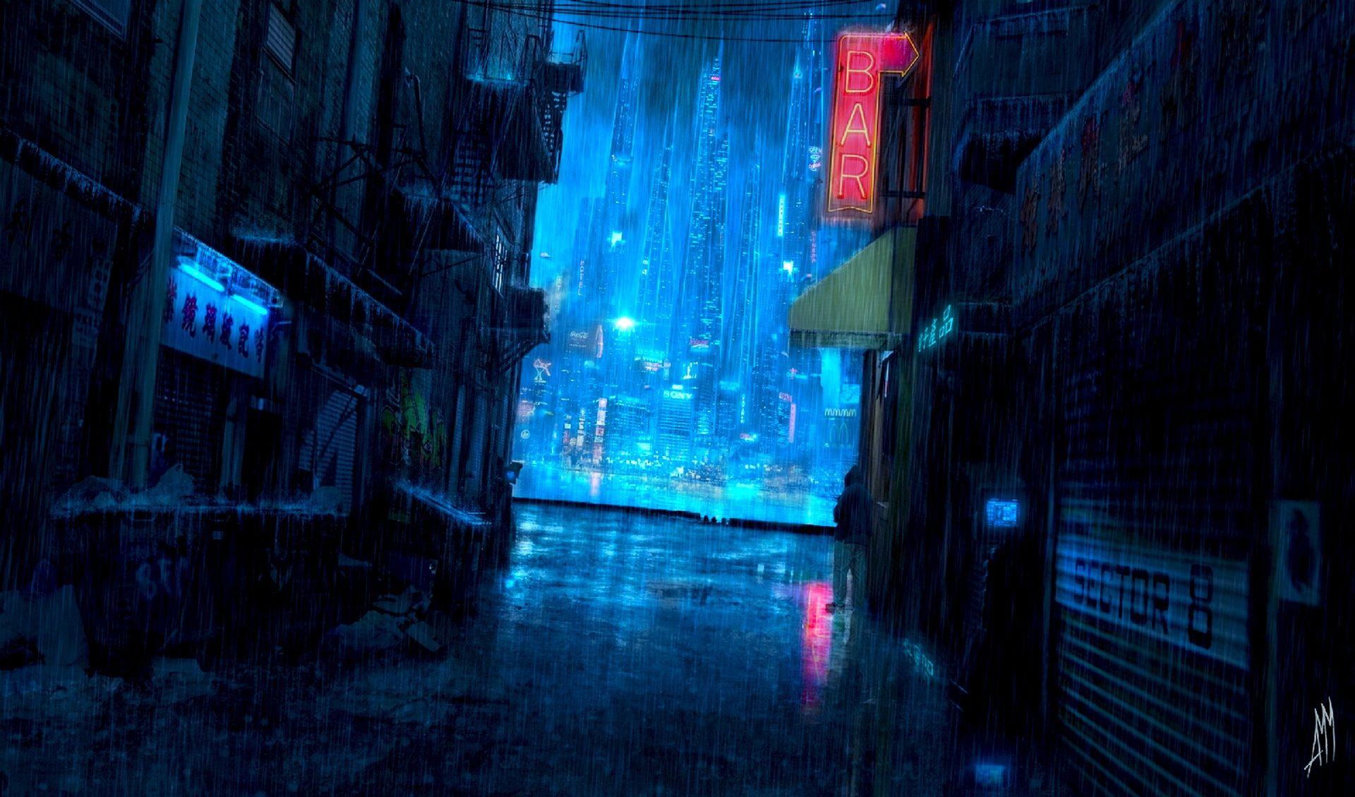 Blue Anime Scenery Wallpapers - Top Free Blue Anime Scenery Backgrounds ...