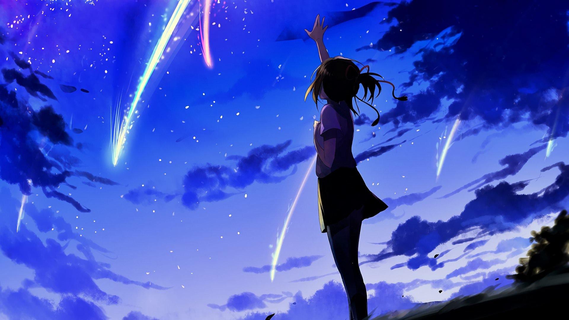 Anime Girl Sky Wallpapers Top Free Anime Girl Sky Backgrounds