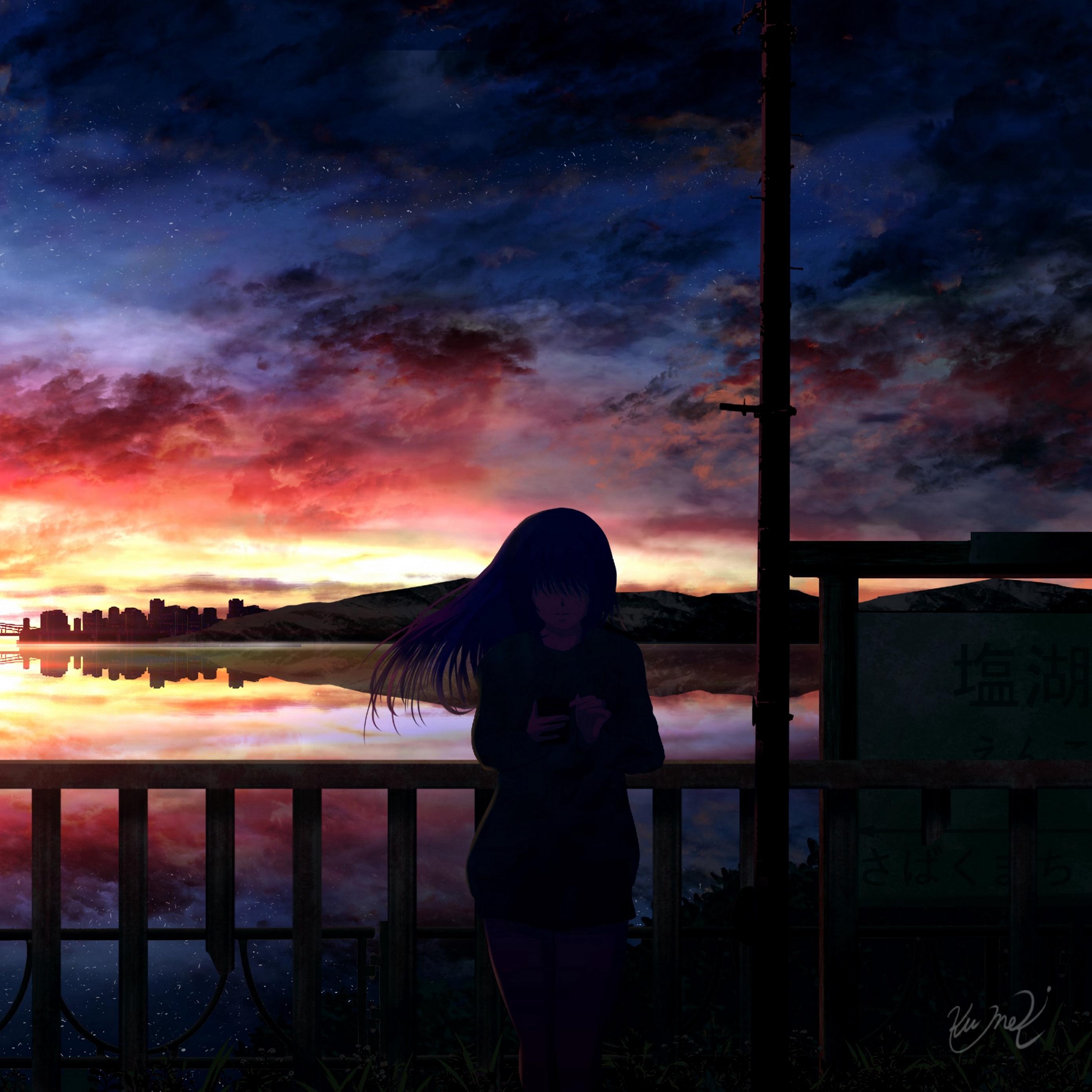 Anime Girl Sky Wallpapers Top Free Anime Girl Sky Backgrounds