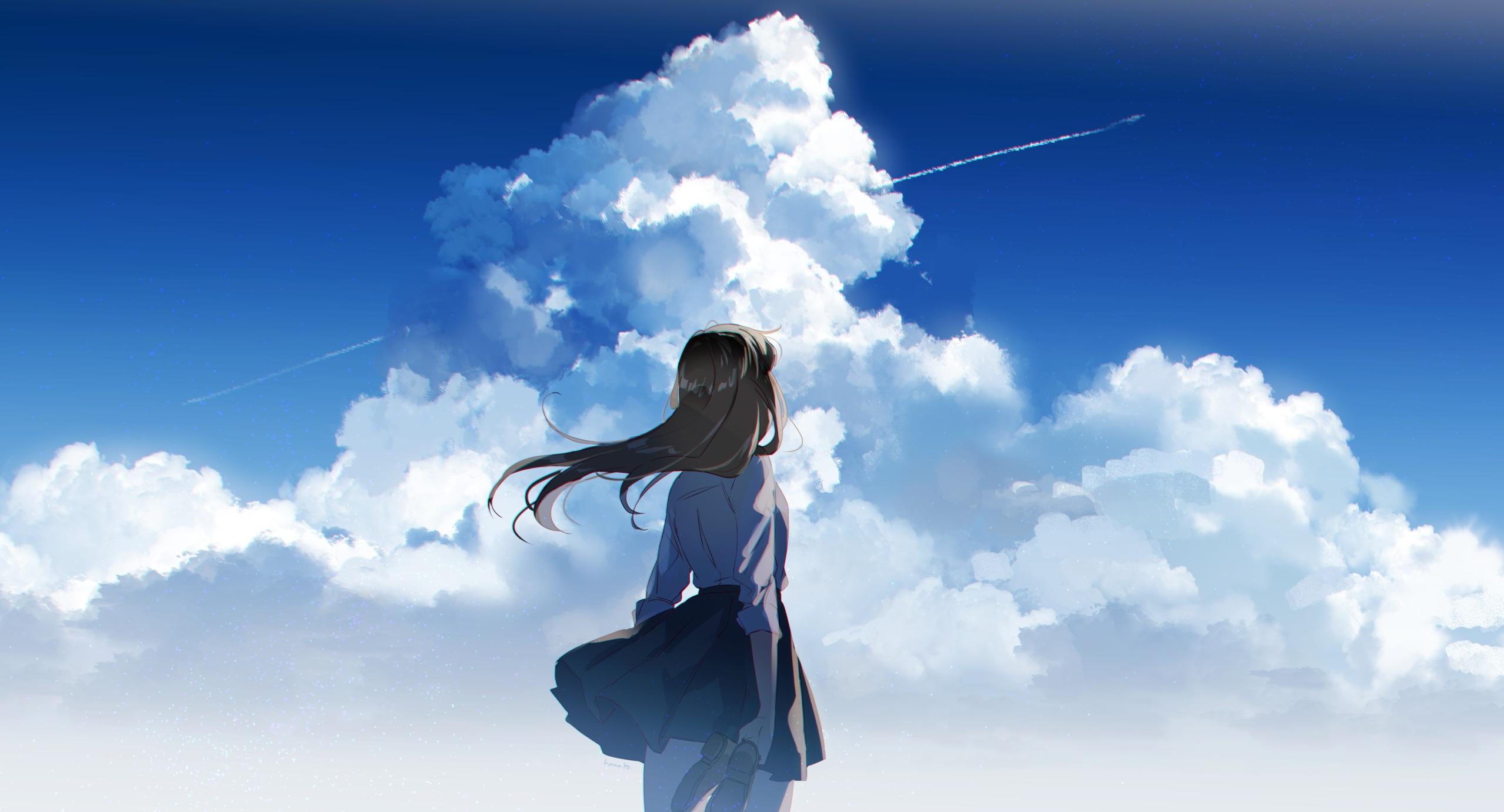 Anime Girl Sky Wallpapers Top Free Anime Girl Sky Backgrounds