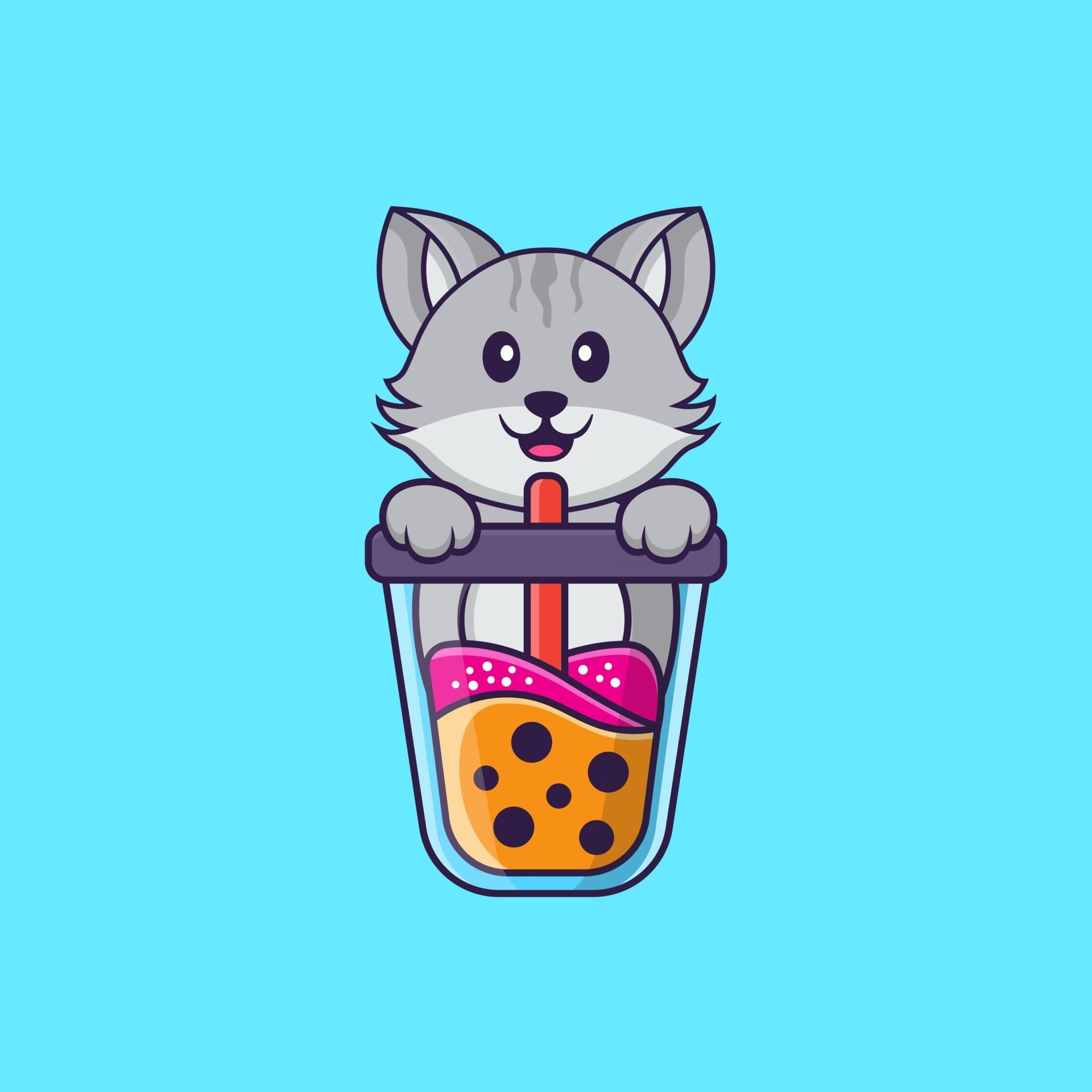 Boba Cat Wallpapers - Top Free Boba Cat Backgrounds - WallpaperAccess