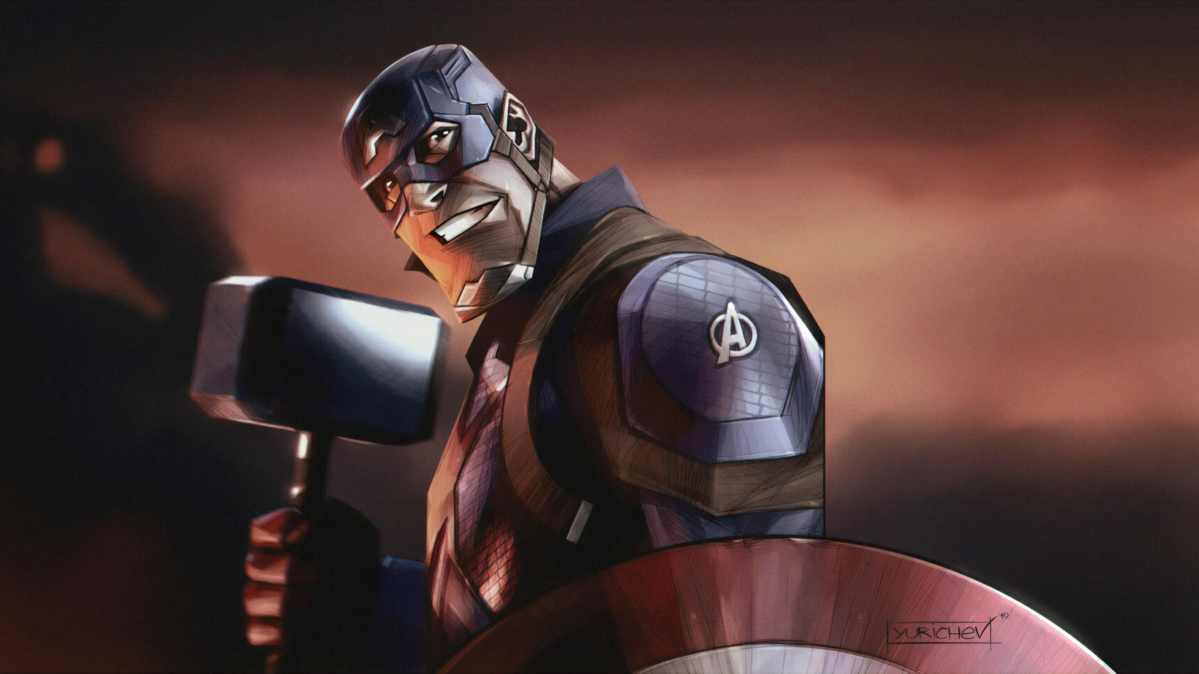 Captain America With Mjolnir Wallpapers - Top Free Captain America With ...
