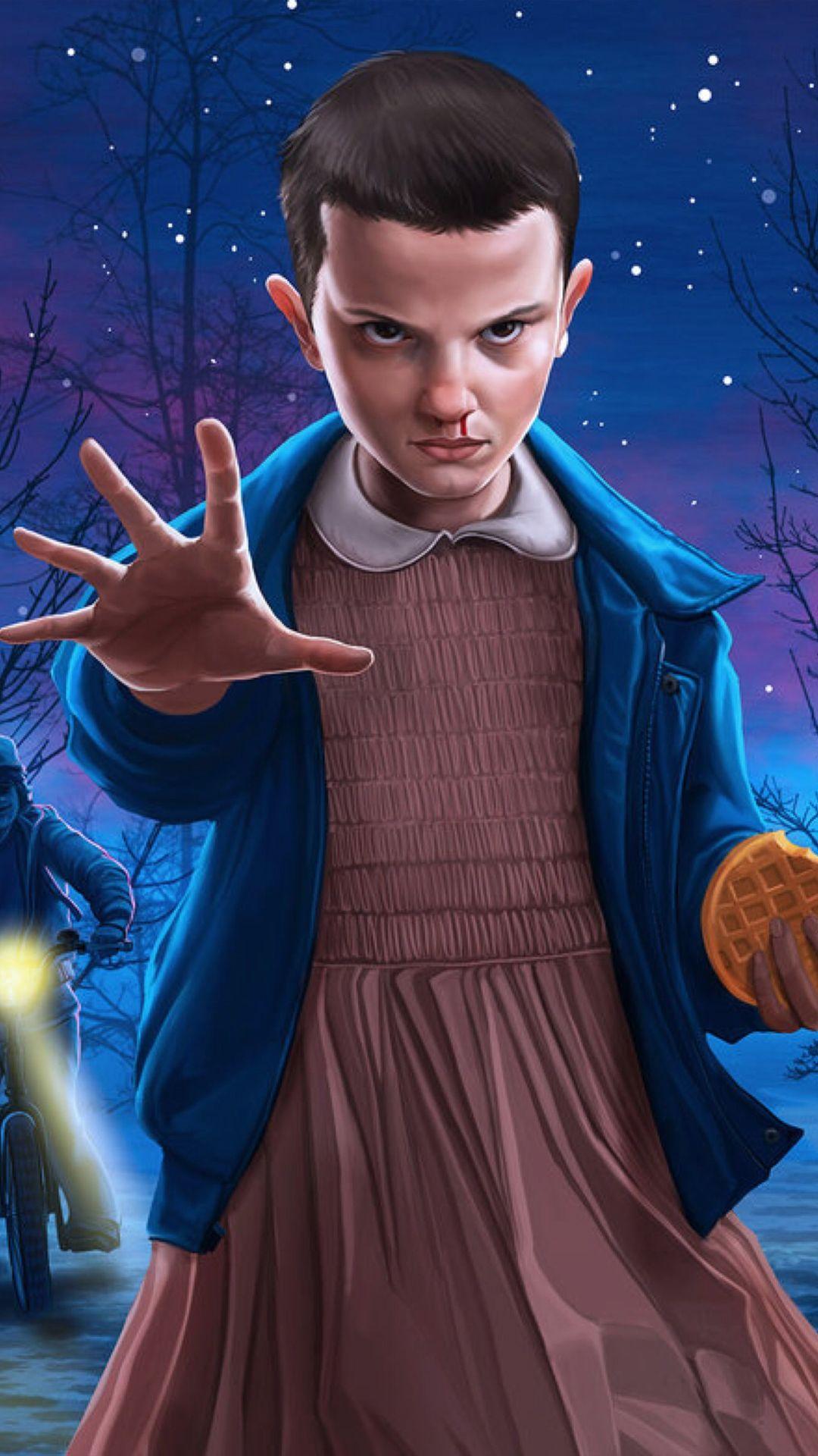 Eleven Stranger Things Cartoon Wallpapers - Top Free Eleven Stranger ...