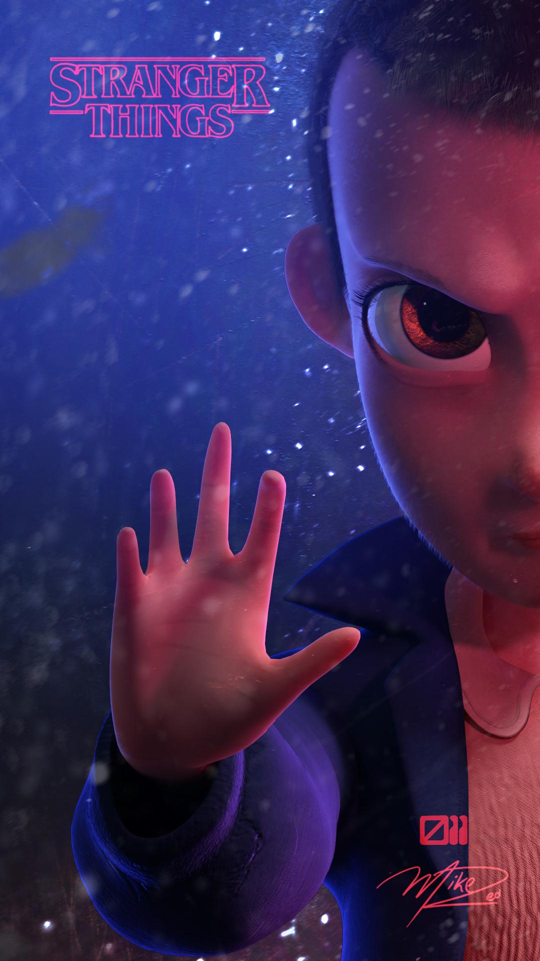 Eleven Stranger Things Cartoon Wallpapers - Top Free Eleven Stranger ...