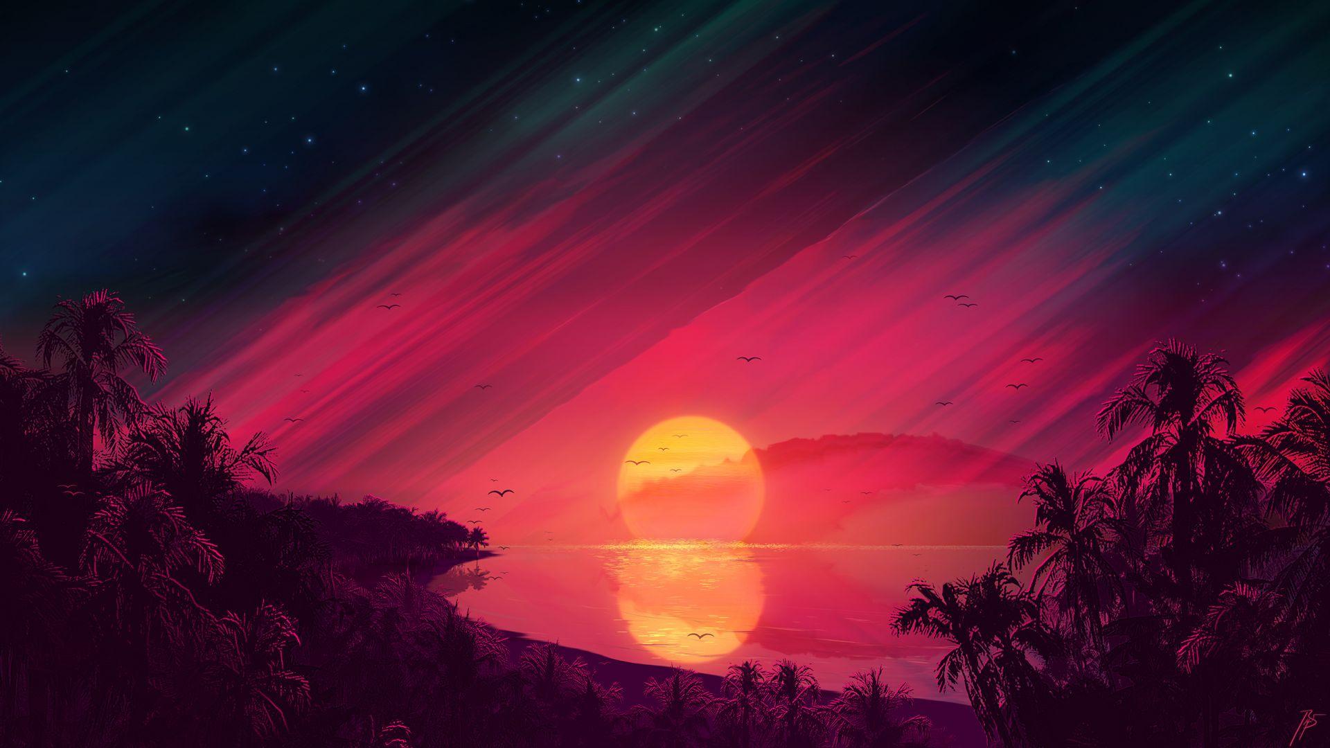 Sunset Digital Wallpapers - Top Free Sunset Digital Backgrounds ...